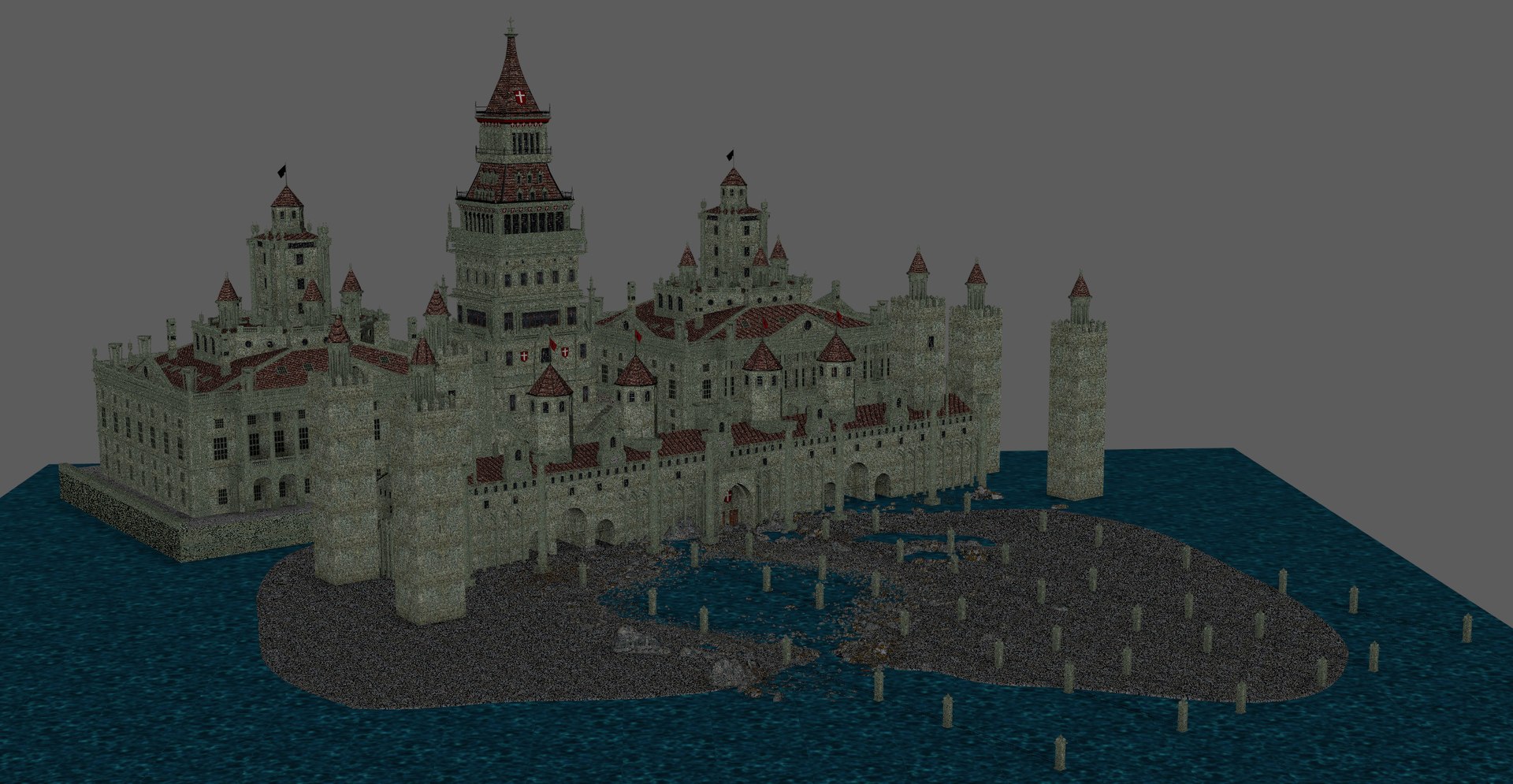 Fantasy Wall Castle Landscape. 3D - TurboSquid 1721019