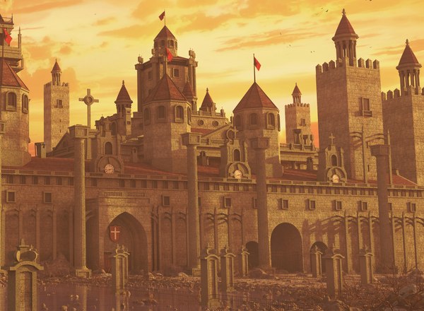 Fantasy Wall Castle Landscape. 3D - TurboSquid 1721019