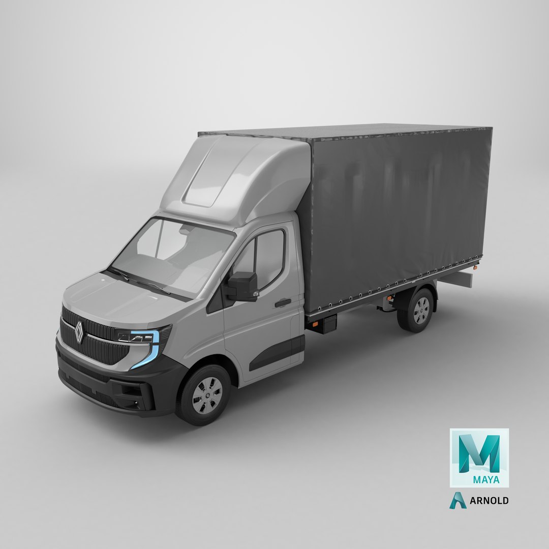 Renault Master 2025 Curtain Box Truck 3D Model Model - TurboSquid 2486412