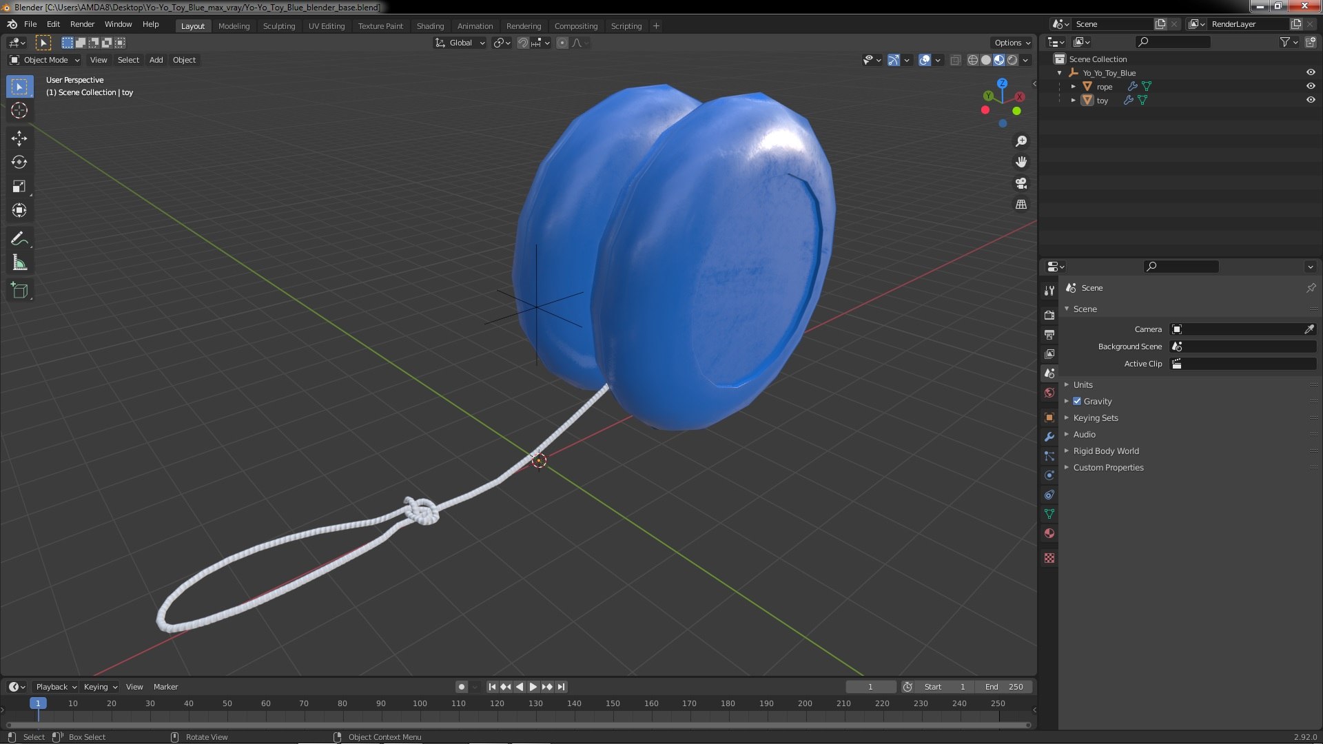 Yo-Yo Toy Blue 3D - TurboSquid 2120544