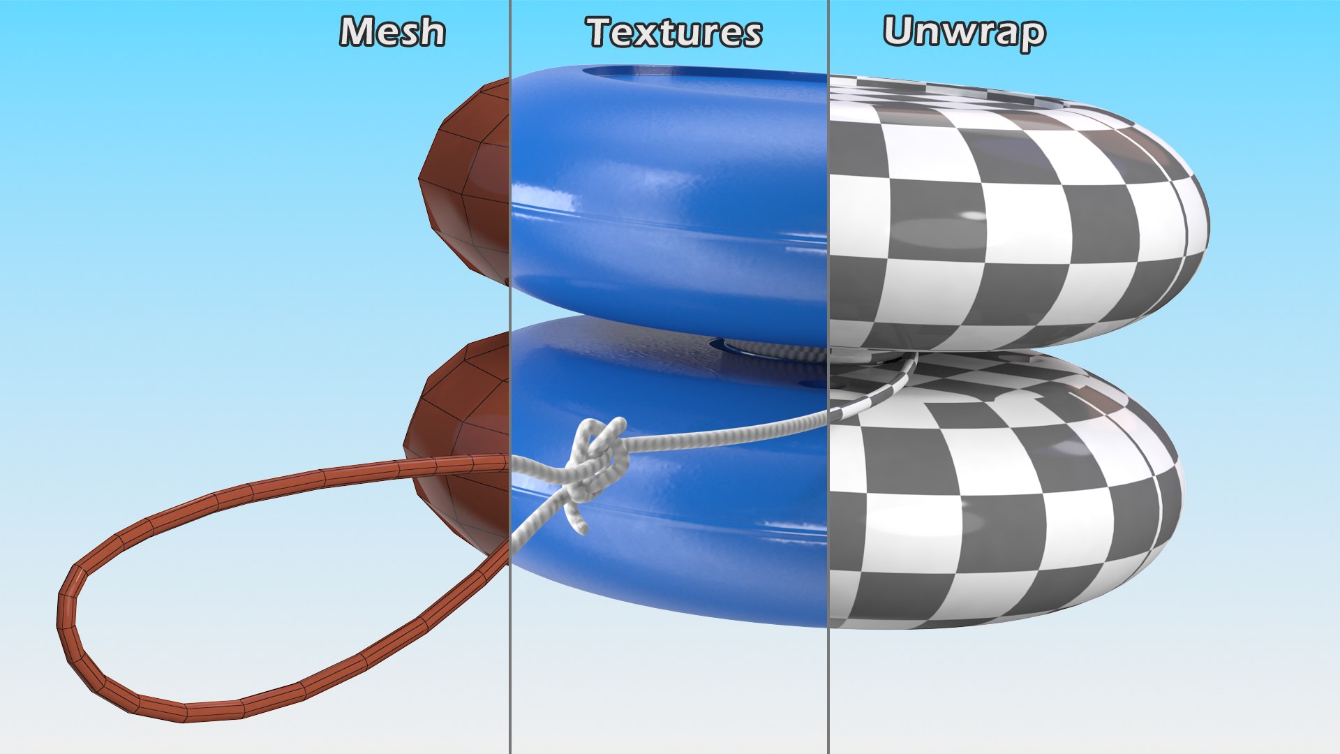 Yo-Yo Toy Blue 3D - TurboSquid 2120544