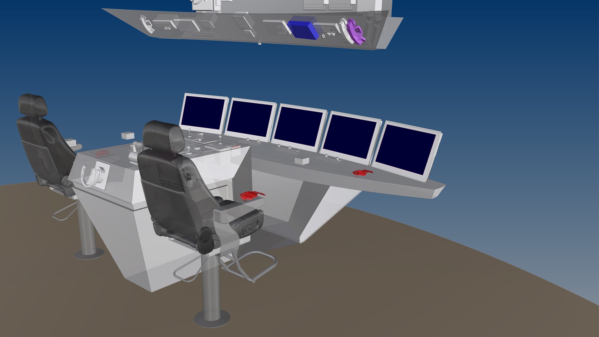 3d Command Center Room Model
