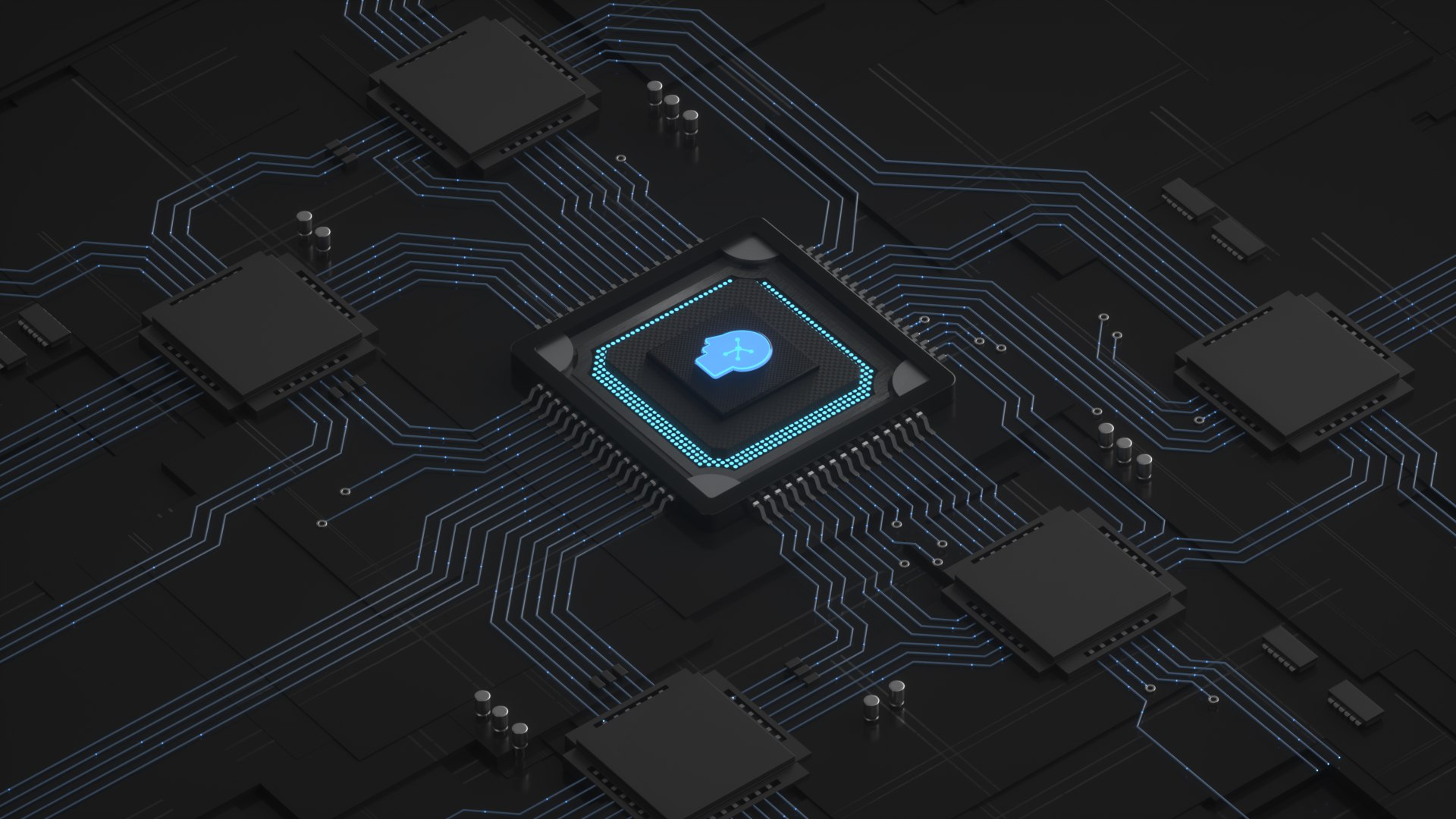 C4D Octane CPU Chip Core Capacitance Scifi Circuit Board 20 Model ...
