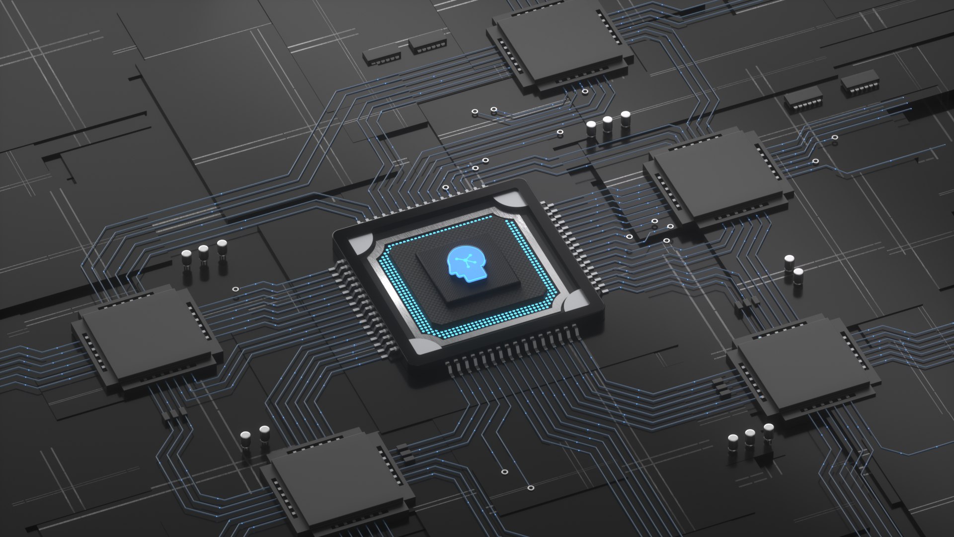 C4D Octane CPU Chip Core Capacitance Scifi Circuit Board 20 Model ...