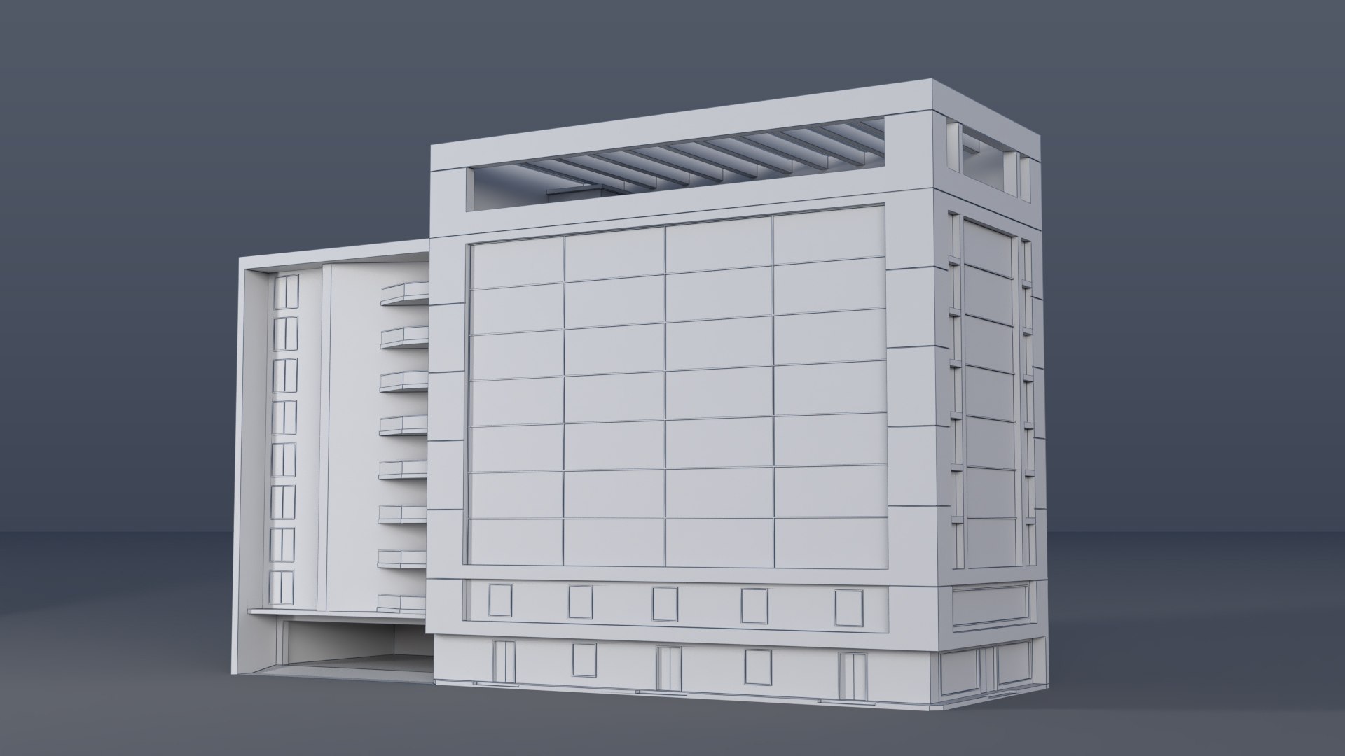3D Modern Building Low Poly 3d Model - TurboSquid 2060434