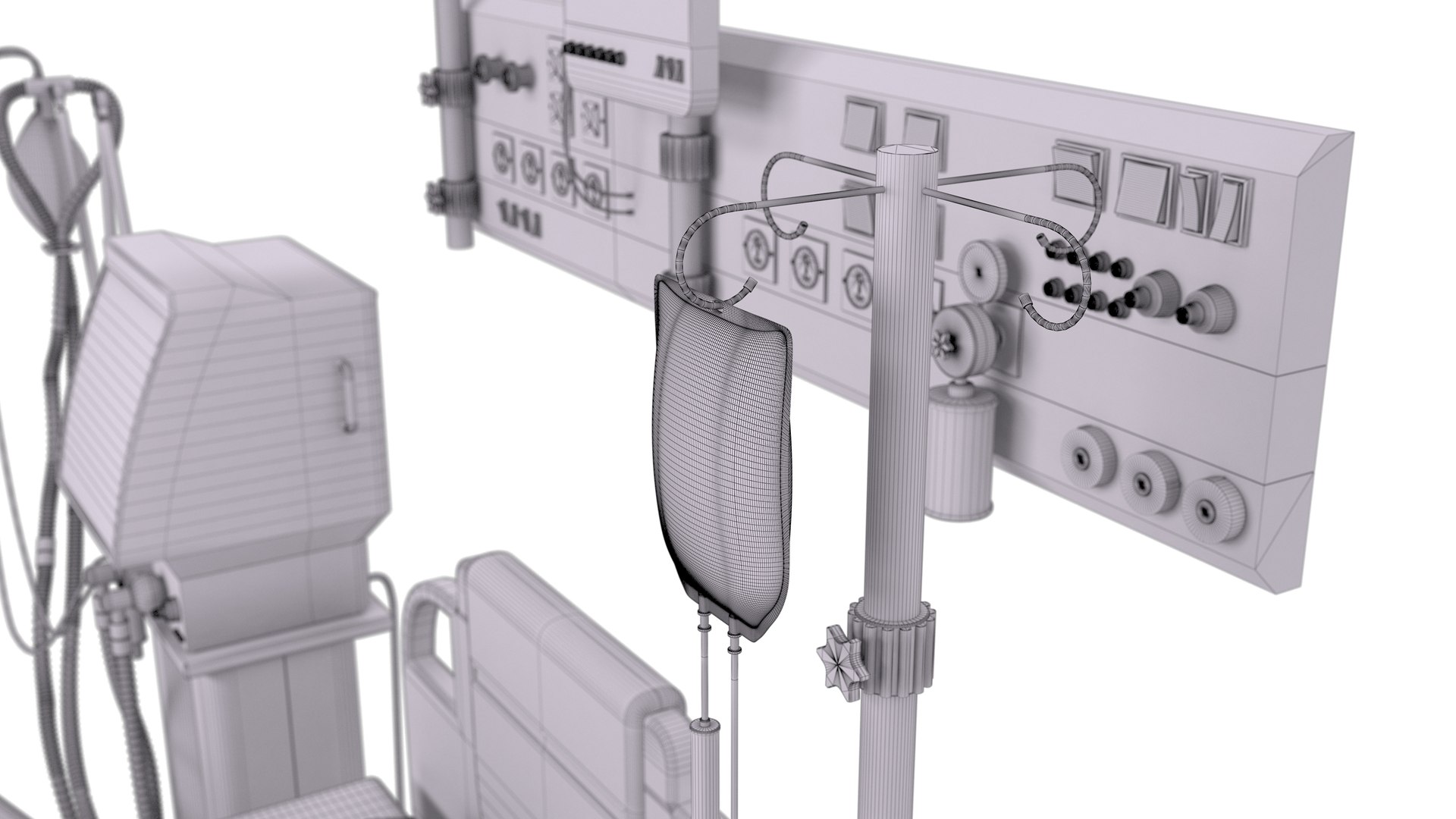 3D model ICU Equipment - White - TurboSquid 1913553