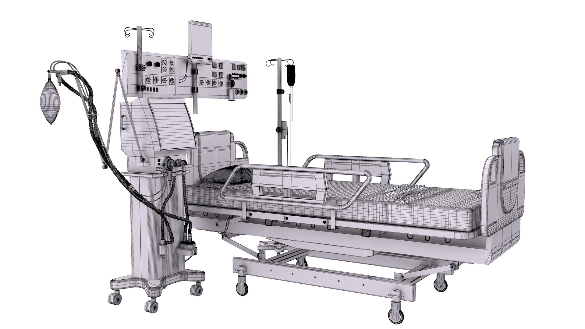 3D model ICU Equipment - White - TurboSquid 1913553