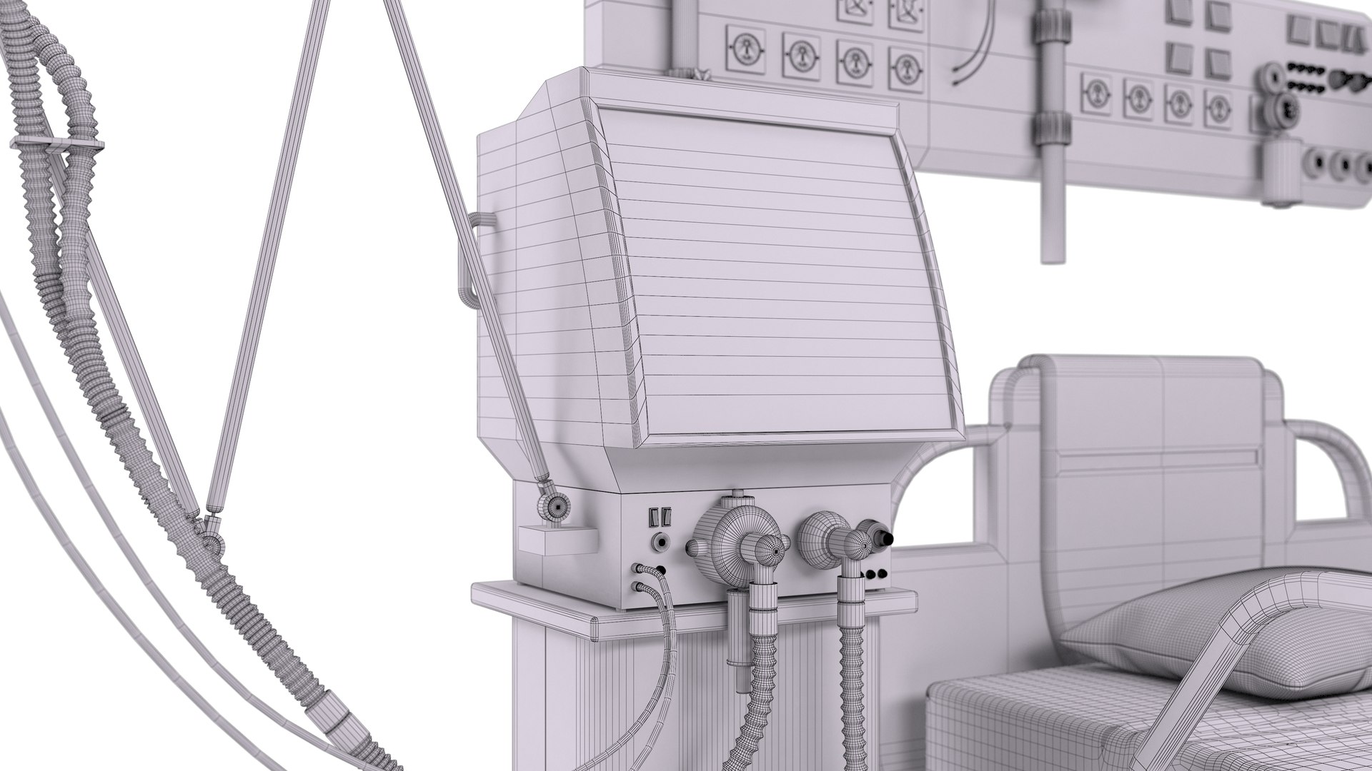 3D model ICU Equipment - White - TurboSquid 1913553