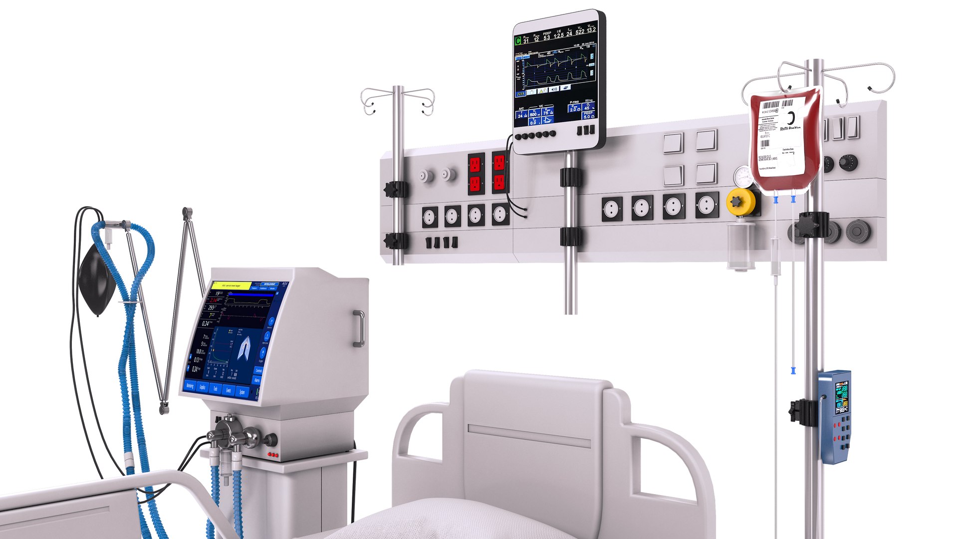 3D Model ICU Equipment - White - TurboSquid 1913553