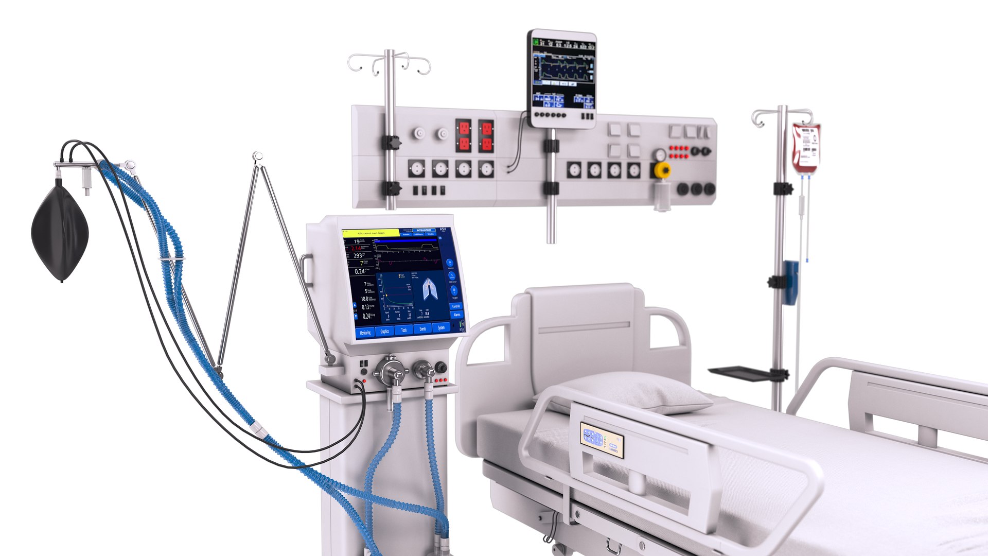 3D Model ICU Equipment - White - TurboSquid 1913553