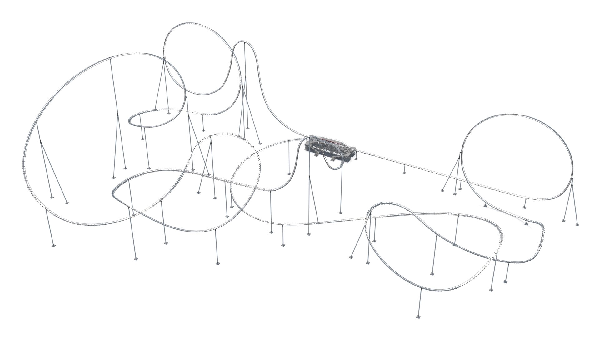 Roller Coaster Track 3D Model - TurboSquid 1891903
