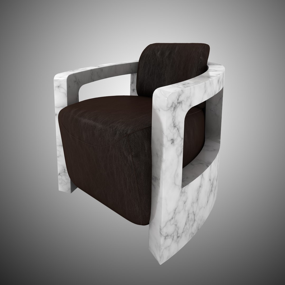 3d Stylish Armchair Marble