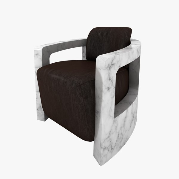 3d stylish armchair marble