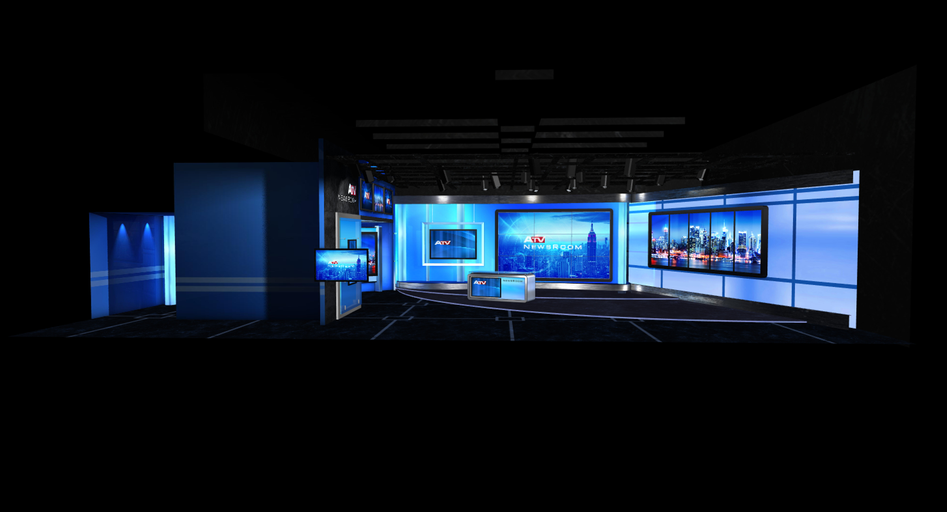 3D Virtual Set News Studio - TurboSquid 1259286