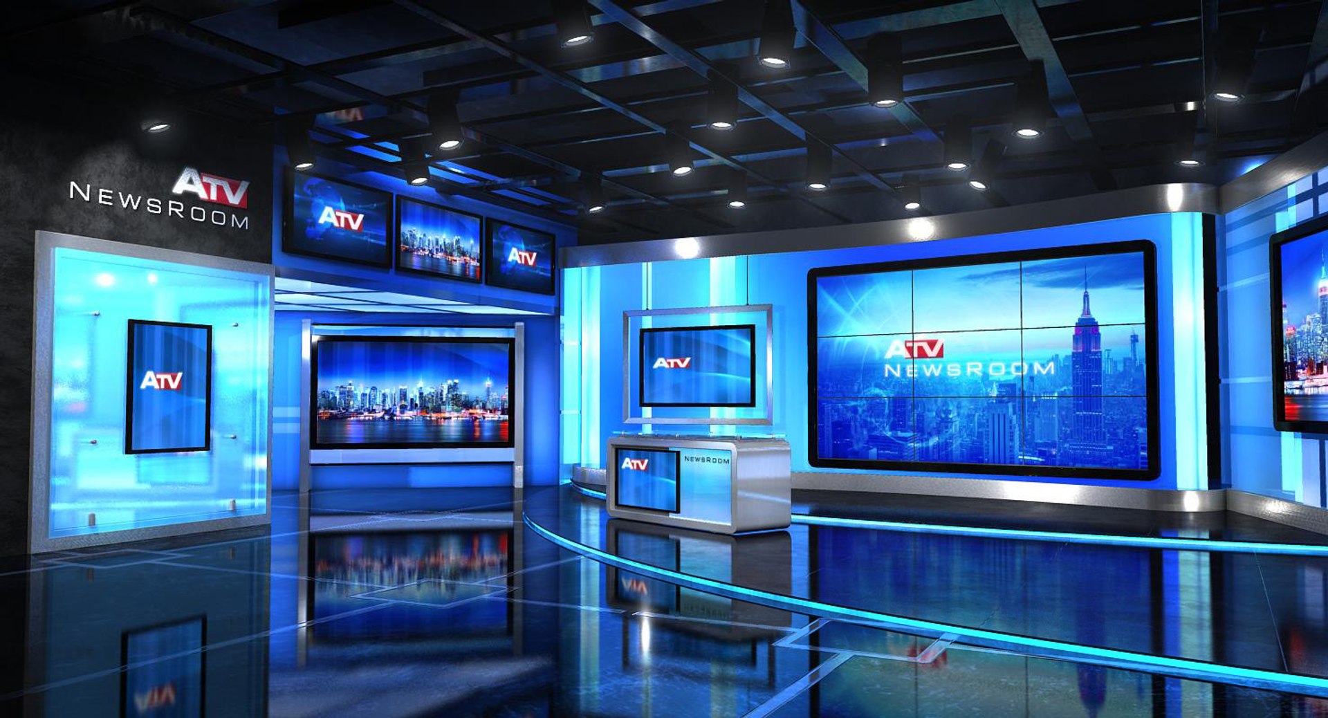 3D Virtual Set News Studio - TurboSquid 1259286