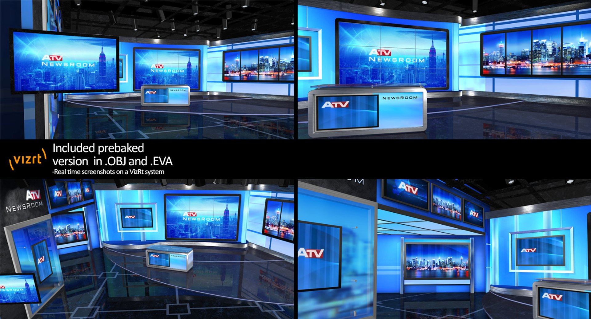 3D Virtual Set News Studio - TurboSquid 1259286