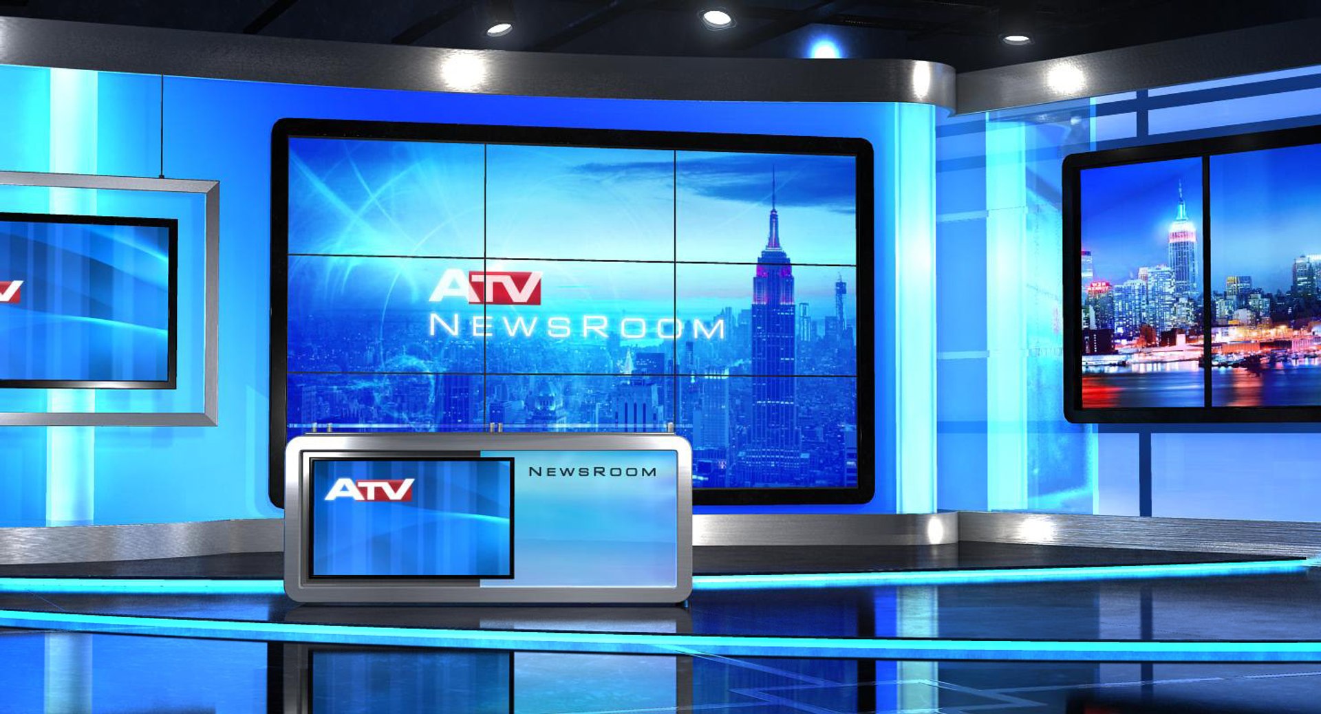 3D Virtual Set News Studio - TurboSquid 1259286