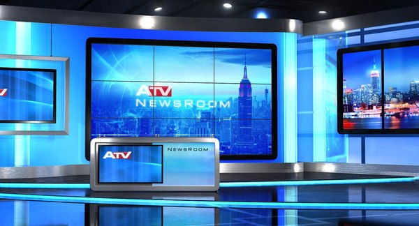 3D virtual set news studio - TurboSquid 1259286