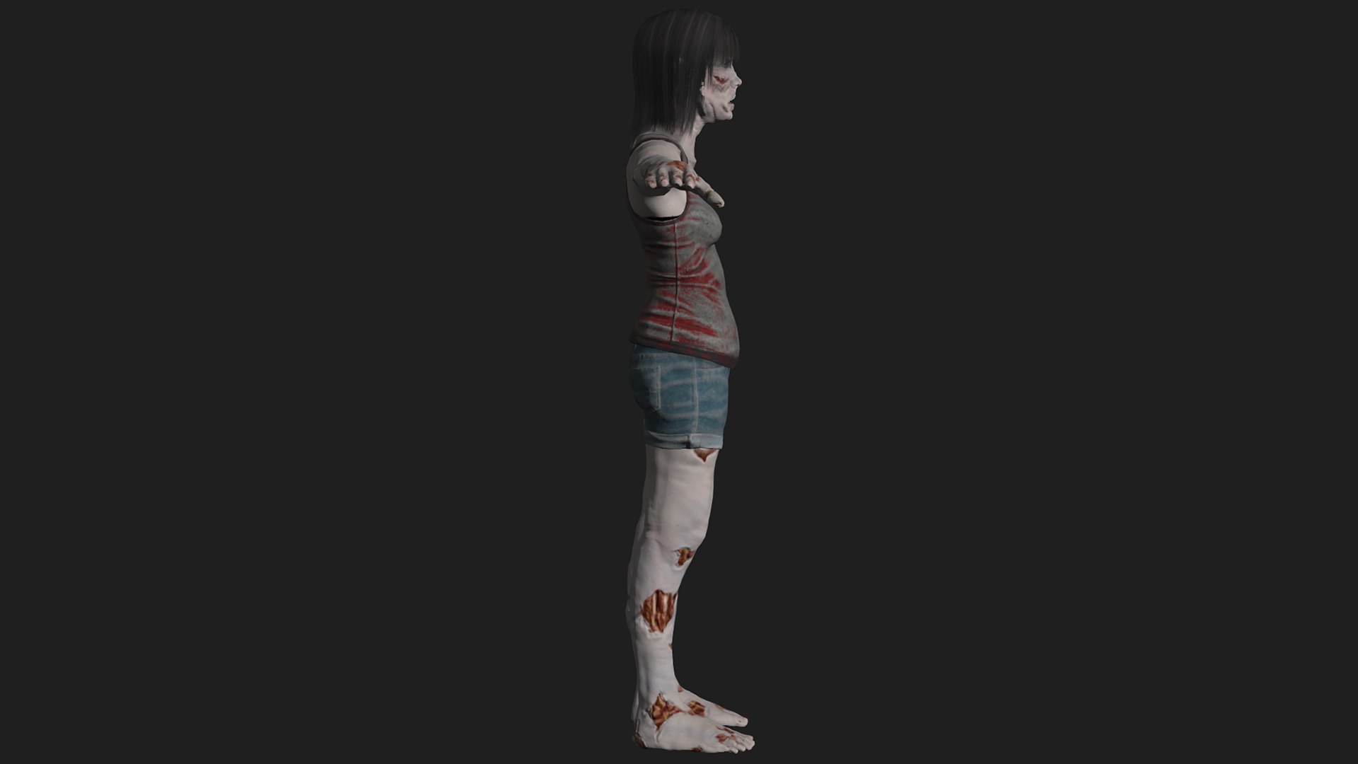 Zombie Female 3D Model - TurboSquid 1663475