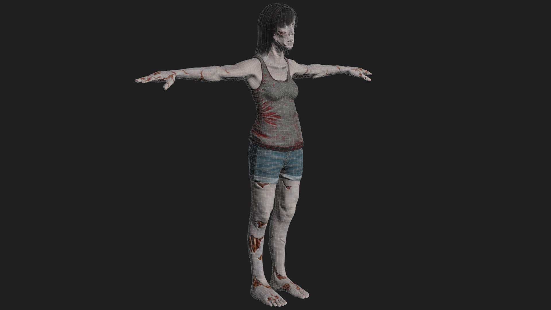 Zombie Female 3D Model - TurboSquid 1663475
