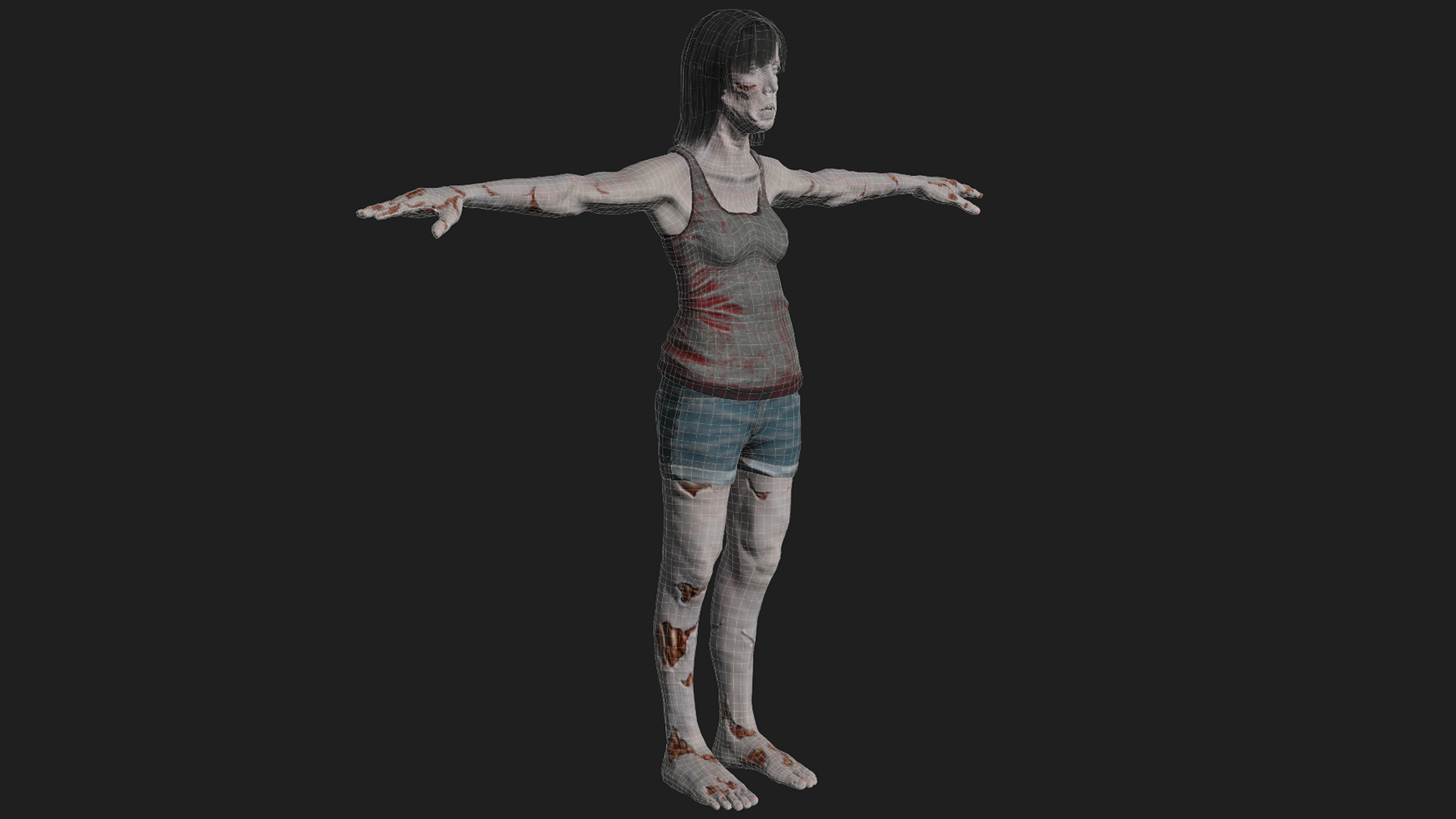 Zombie female 3D model - TurboSquid 1663475