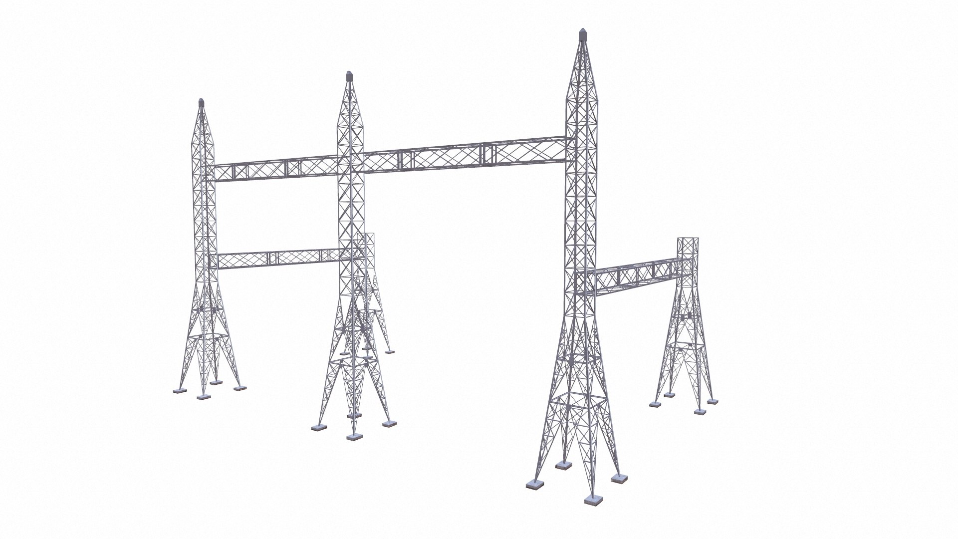 3D Electric Line Tower Model - TurboSquid 2344277