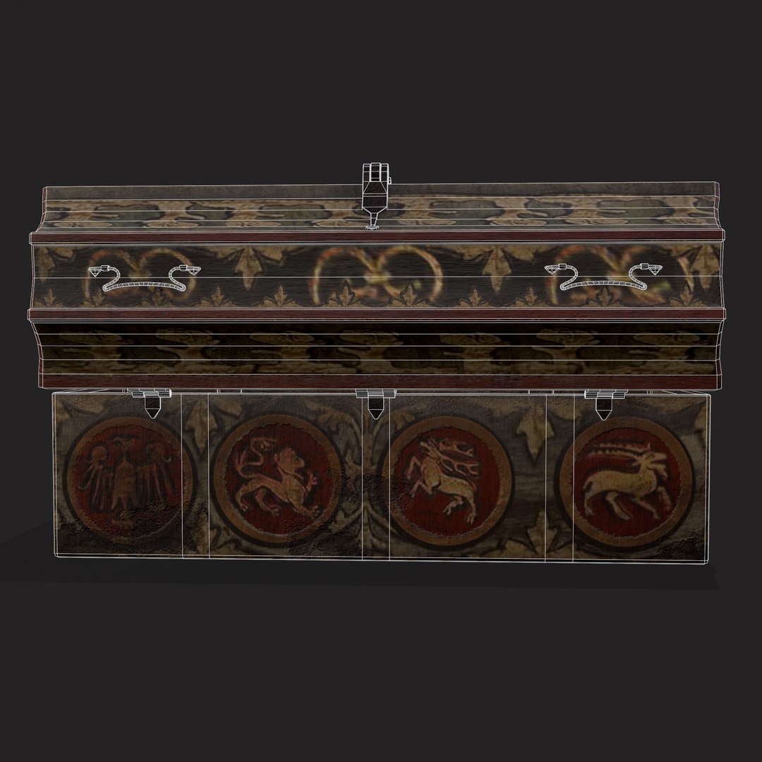 3D Painted Medieval Long Chest - TurboSquid 1884067