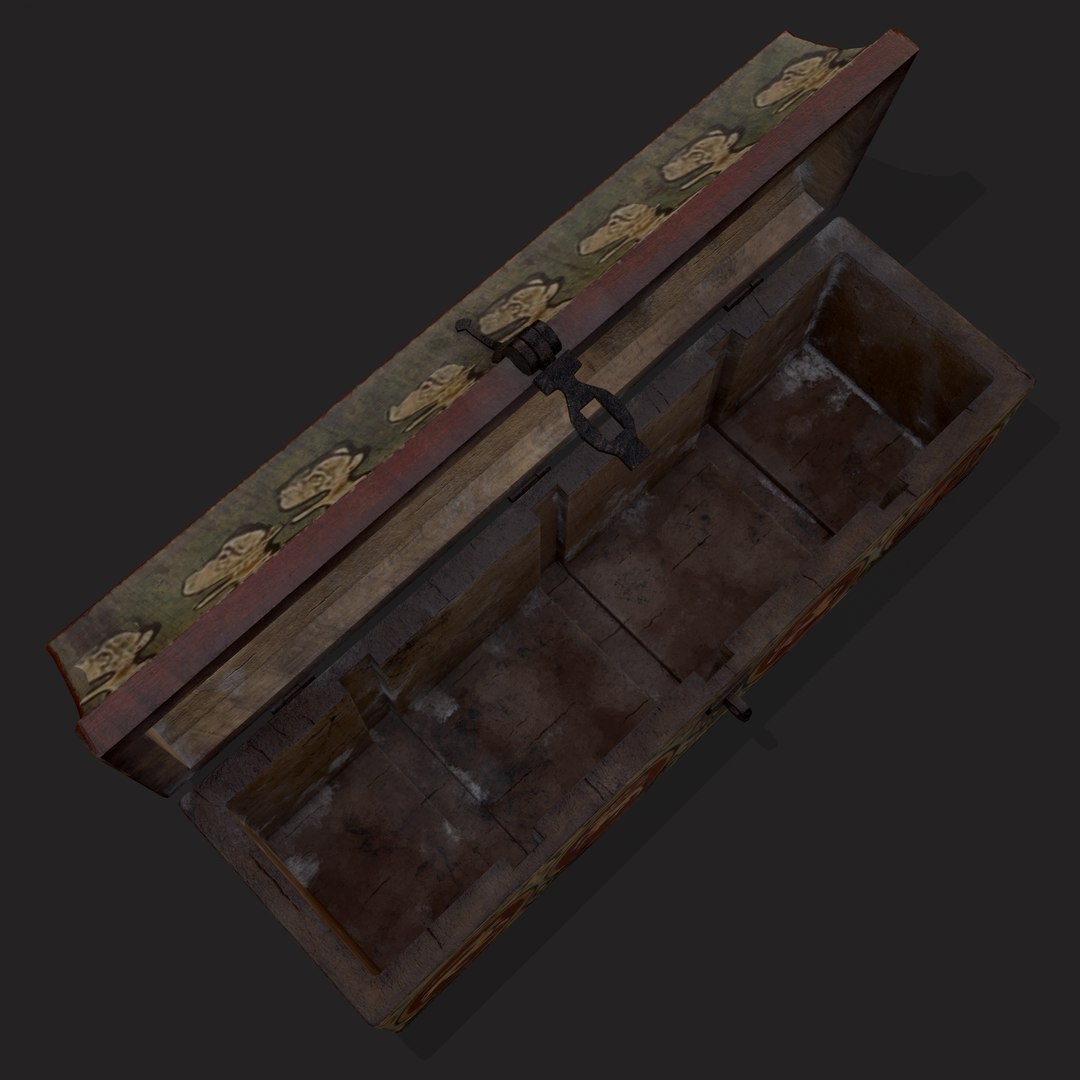 3D Painted Medieval Long Chest - TurboSquid 1884067