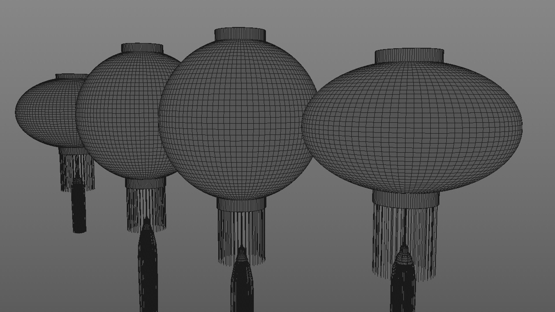 Chinese Red Lanterns 3D Model - TurboSquid 1597468