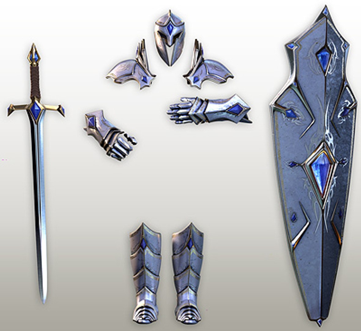 3d model fantasy knight tools armor