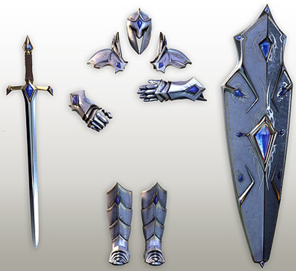 3d model fantasy knight tools armor