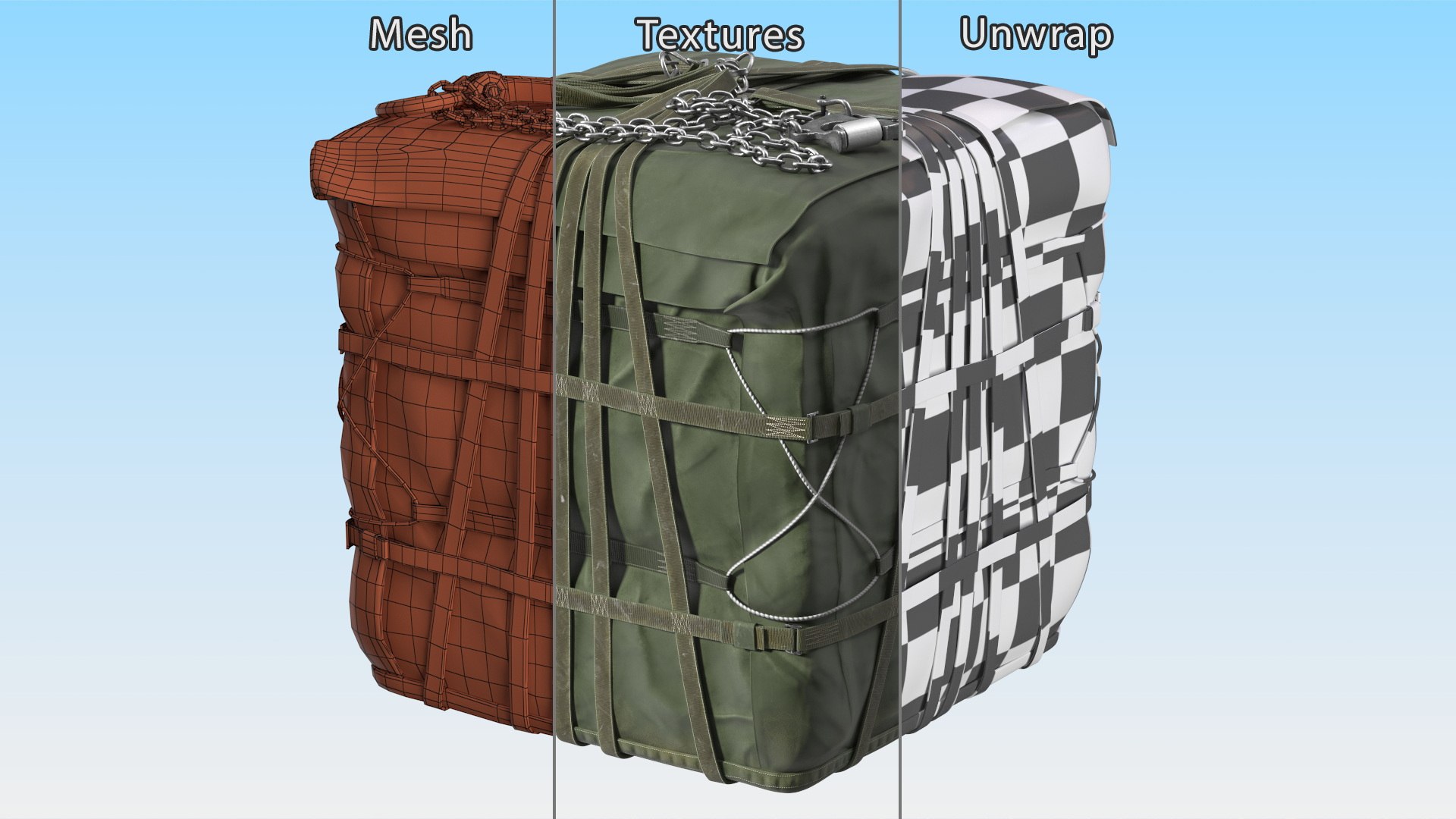 3D Military Cargo Lifting Net Bag Standing - TurboSquid 2194772