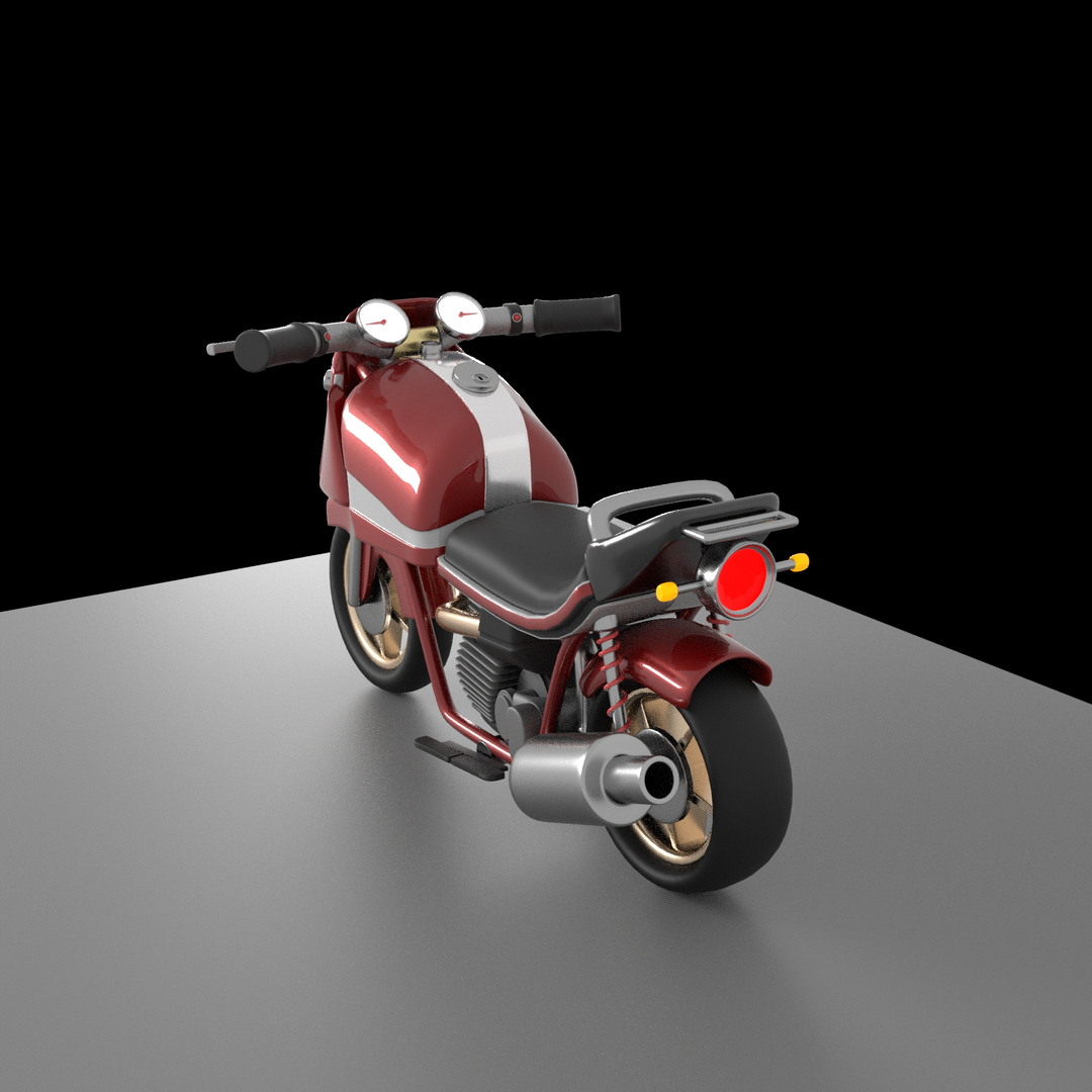 3D Cartoon Motorcycle - TurboSquid 1730845