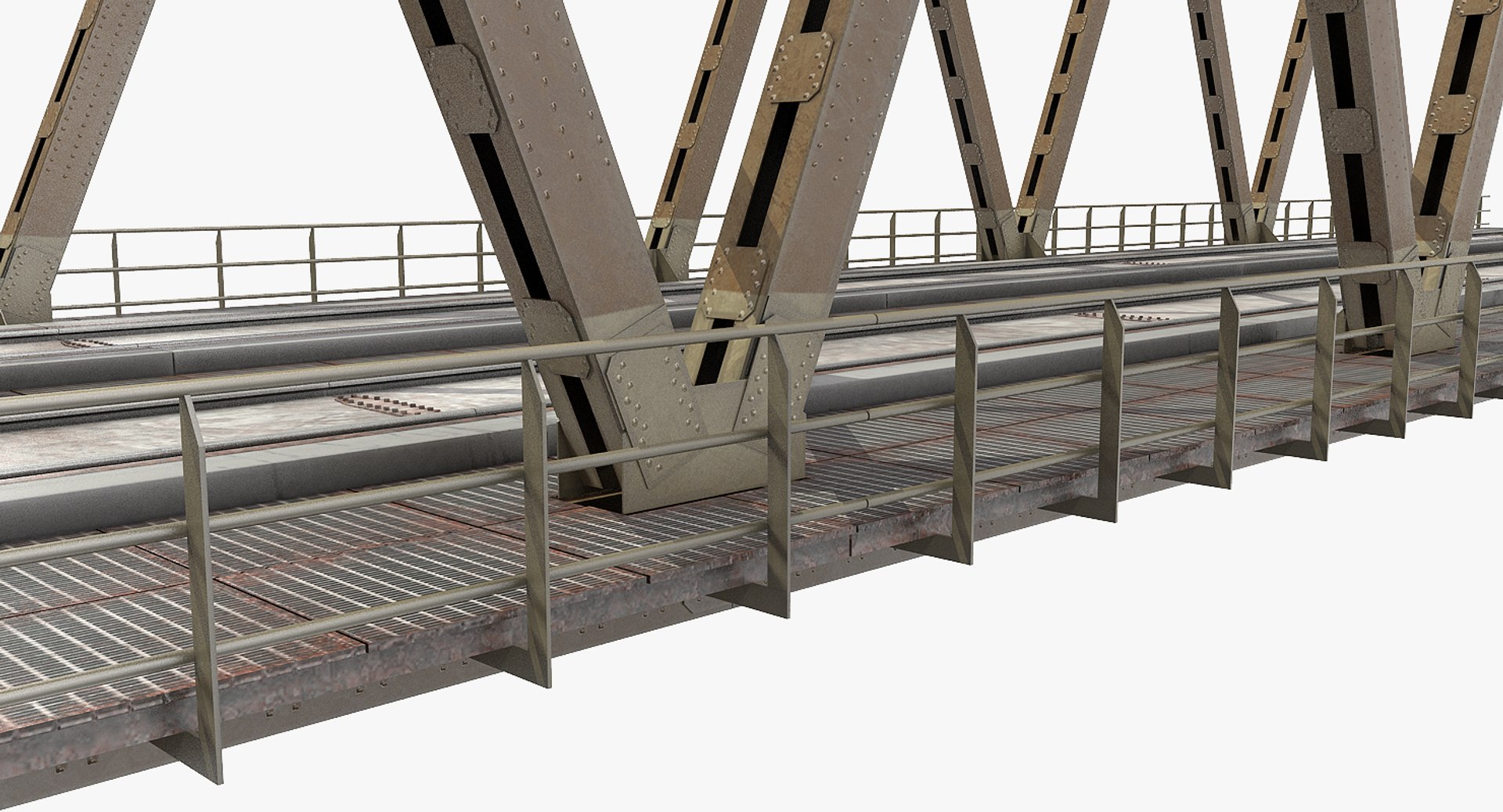 3D Railway Bridge Span Rail - TurboSquid 1402552