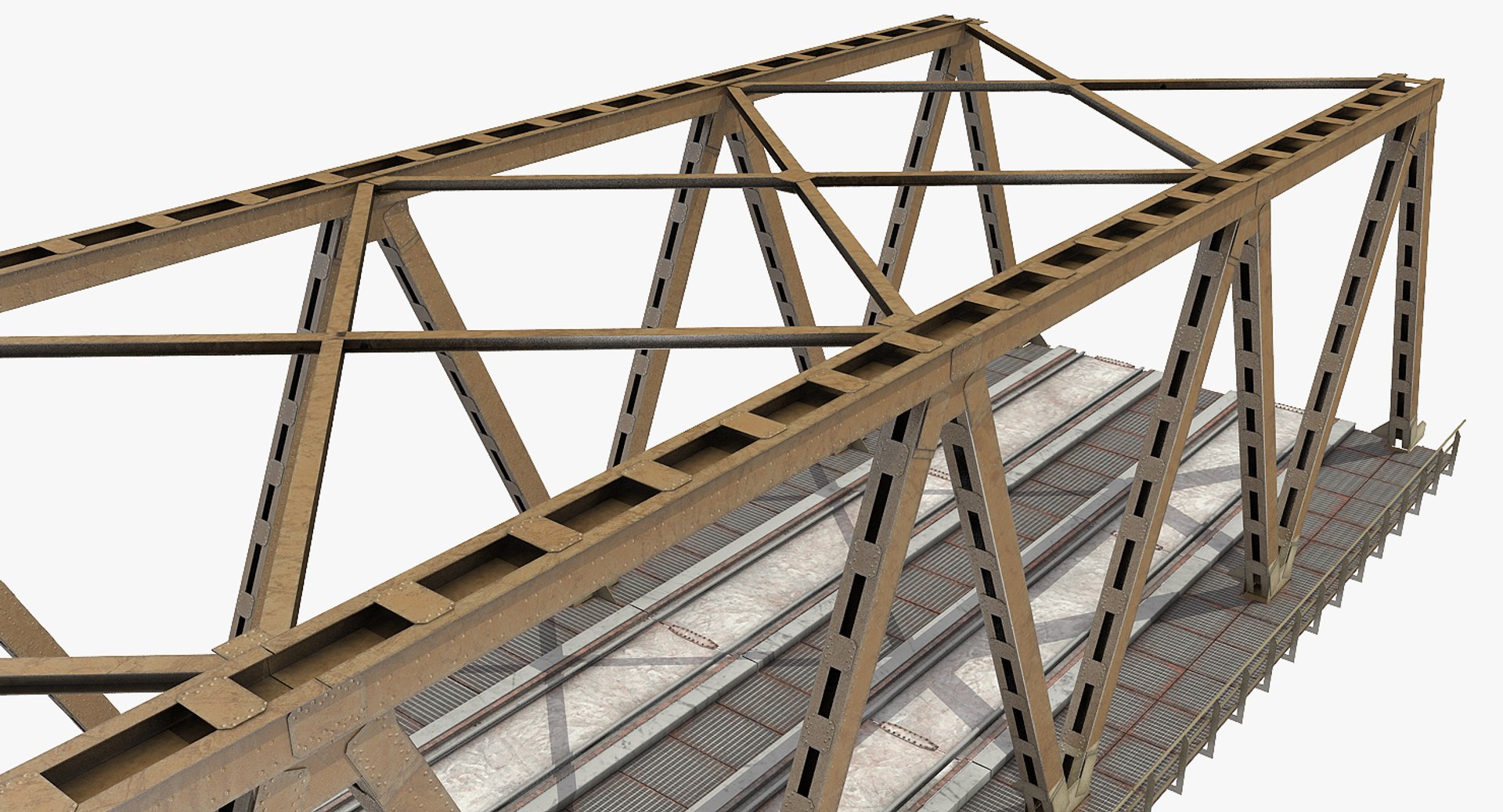 3D Railway Bridge Span Rail - TurboSquid 1402552