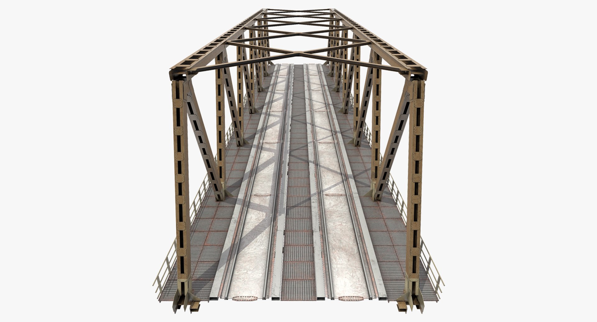 3D railway bridge span rail - TurboSquid 1402552