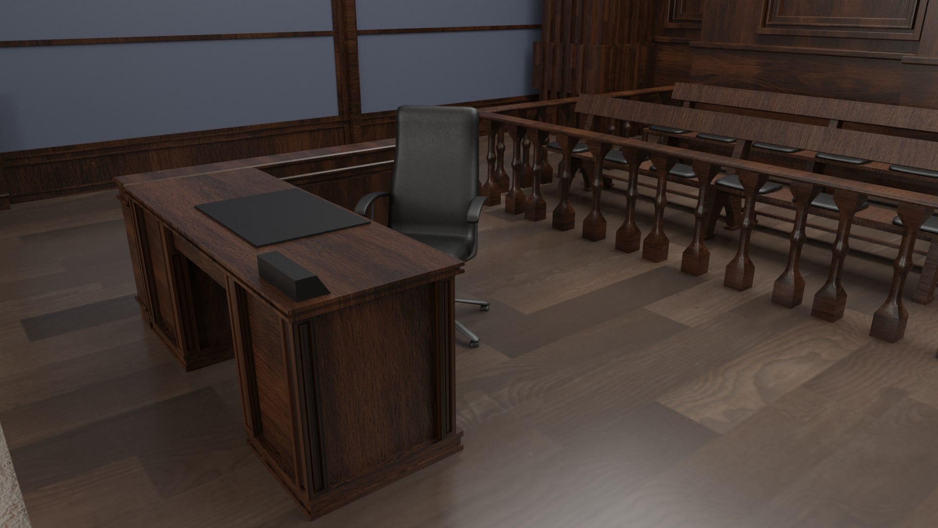 Courtroom Low-poly 3D Model - TurboSquid 2178183