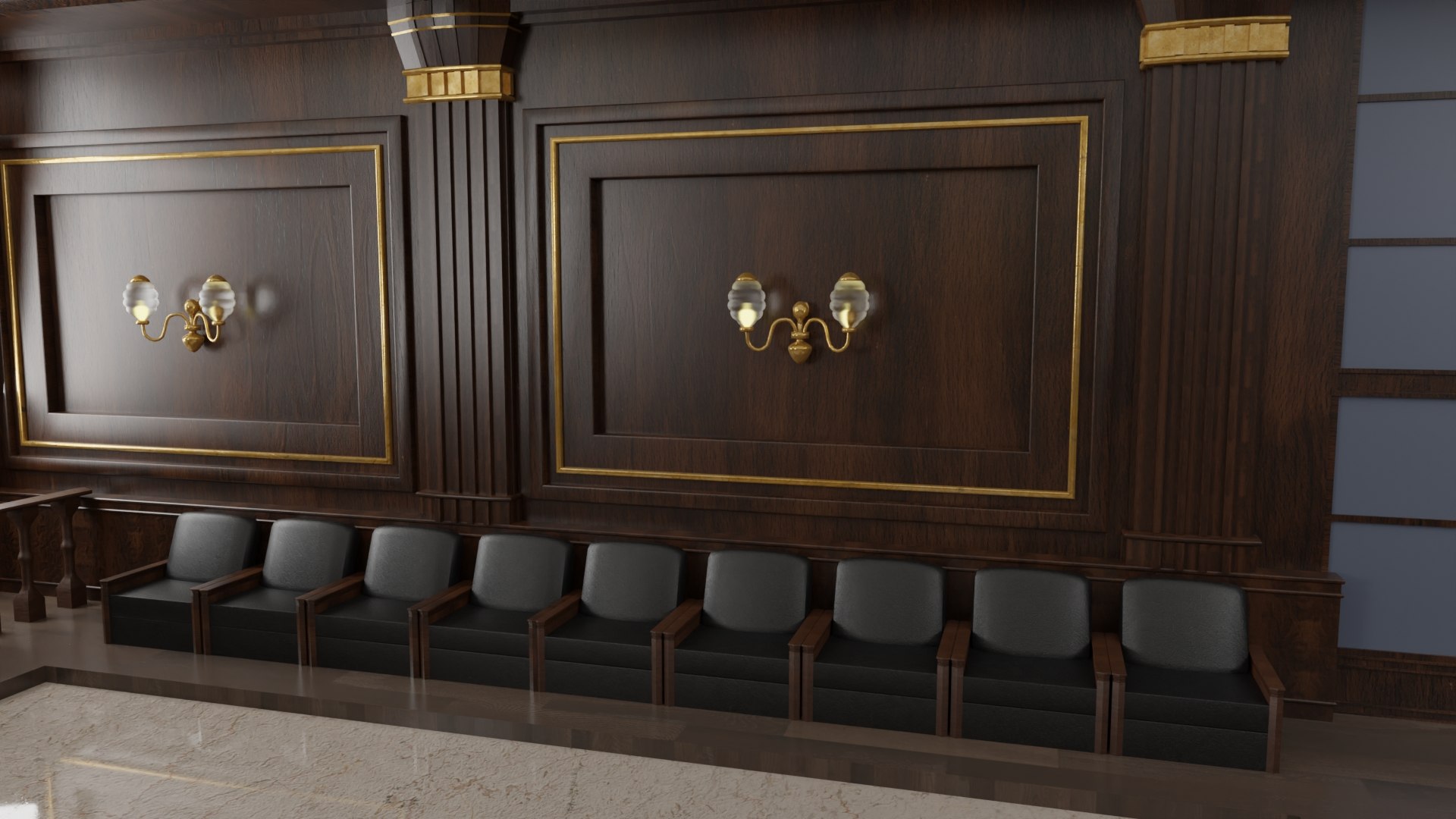 Courtroom Low-poly 3D model - TurboSquid 2178183