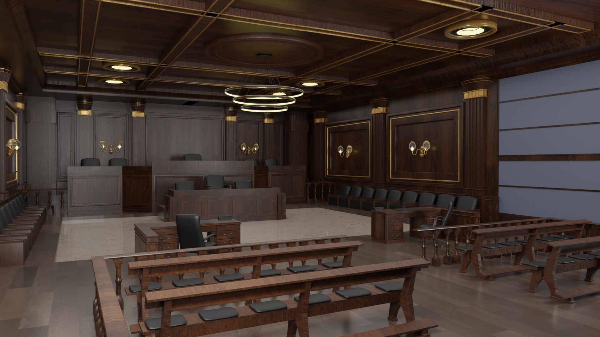 Courtroom Low-poly 3D Model - TurboSquid 2178183