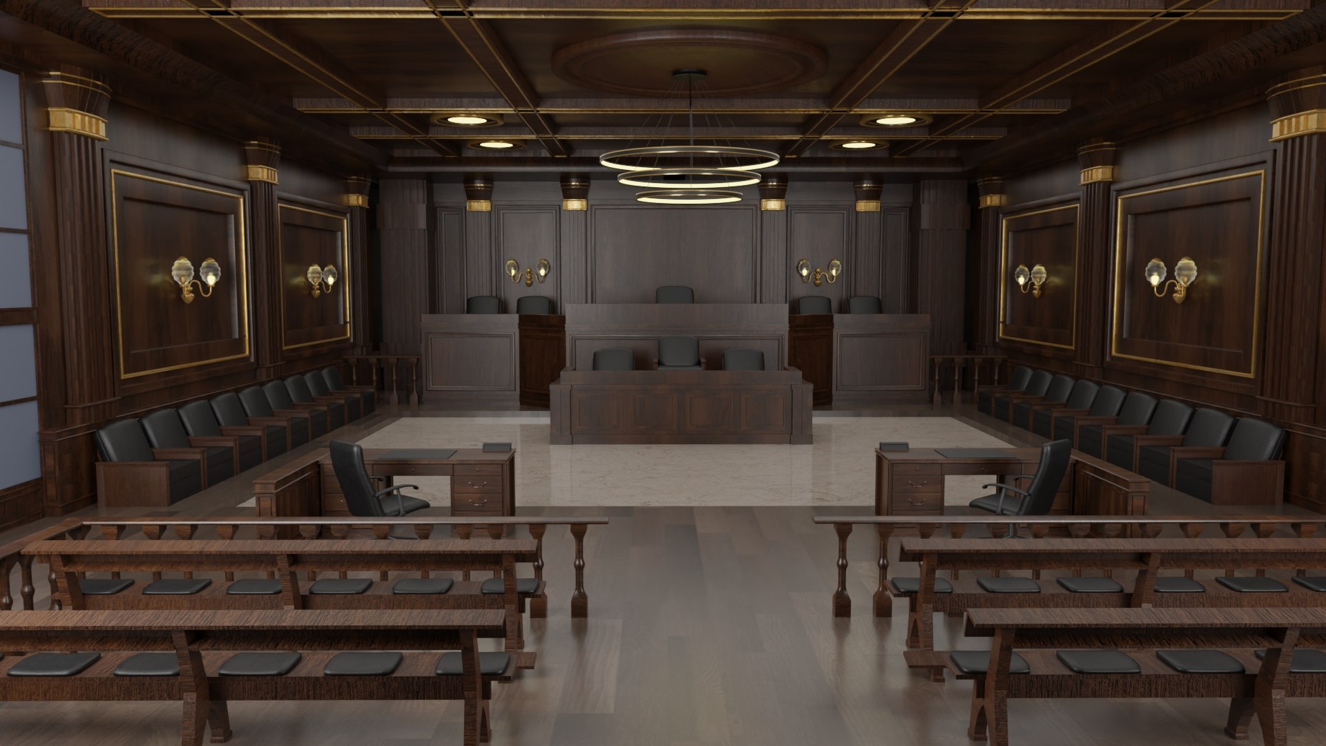Courtroom Low-poly 3D Model - TurboSquid 2178183