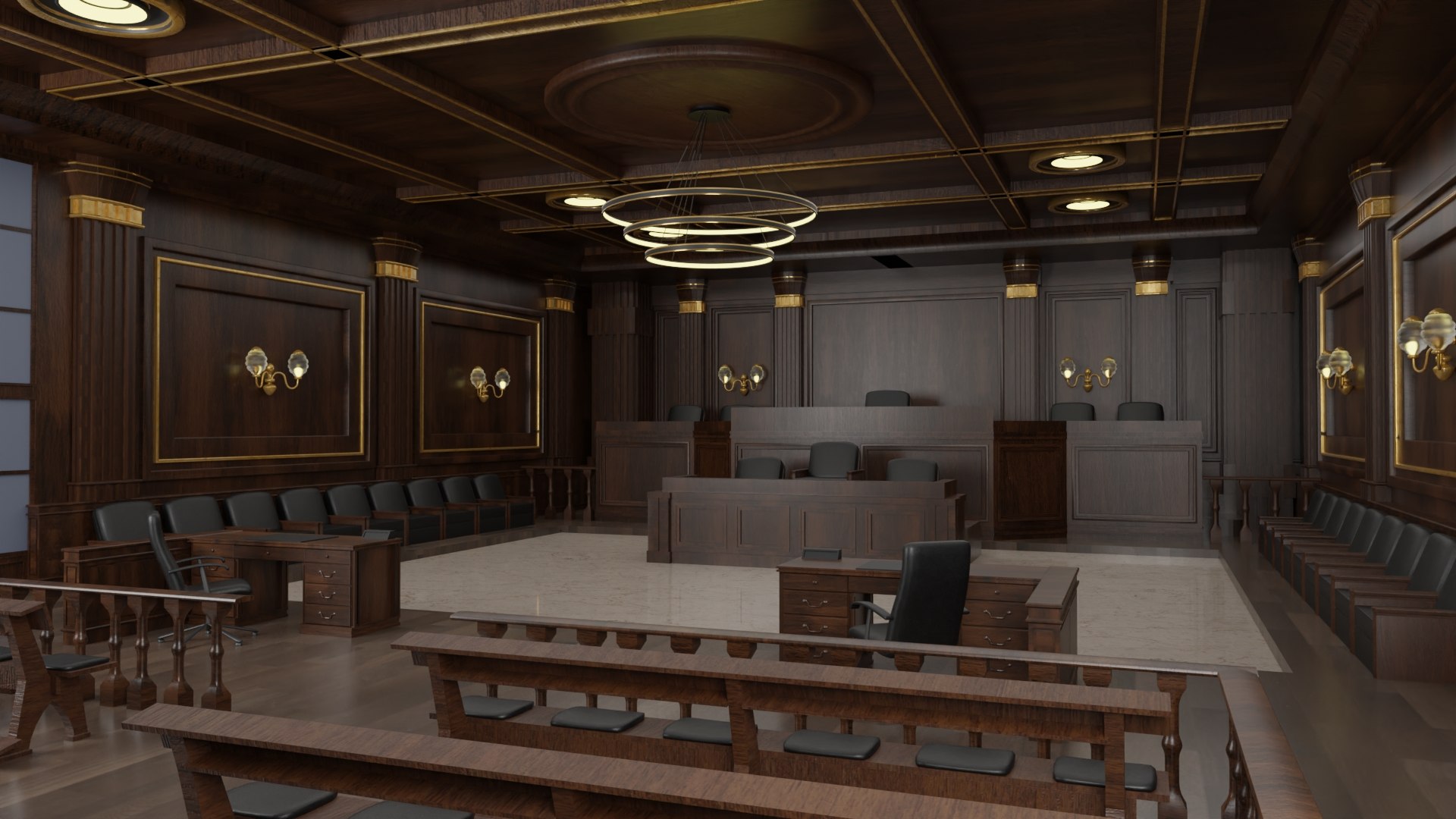 Courtroom Low-poly 3D model - TurboSquid 2178183