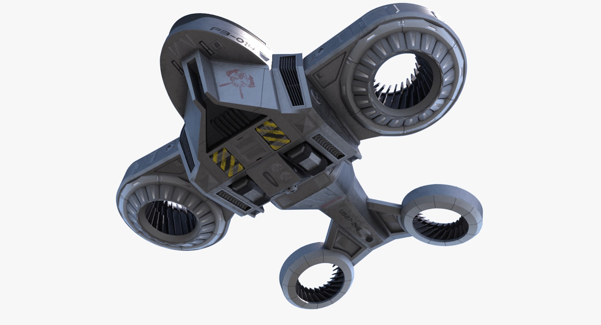 Sci-fi Drone Firefighter Obj