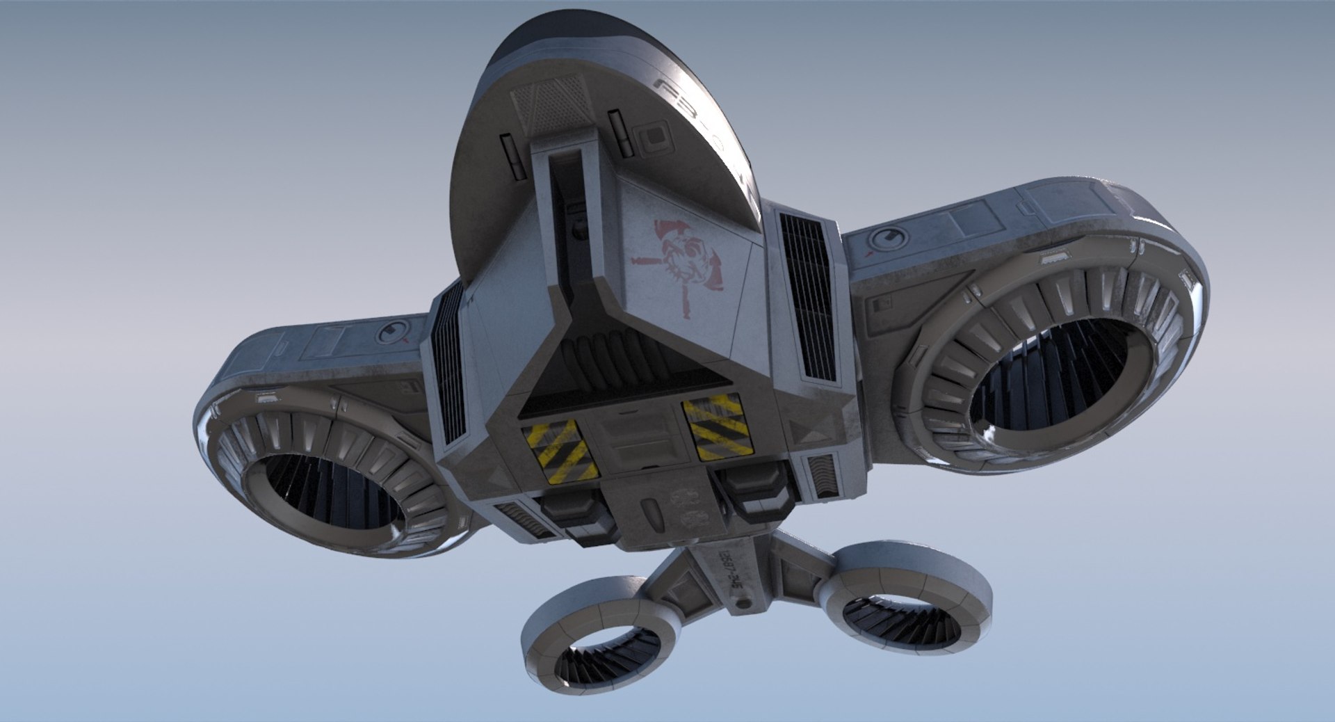 Sci-fi Drone Firefighter Obj