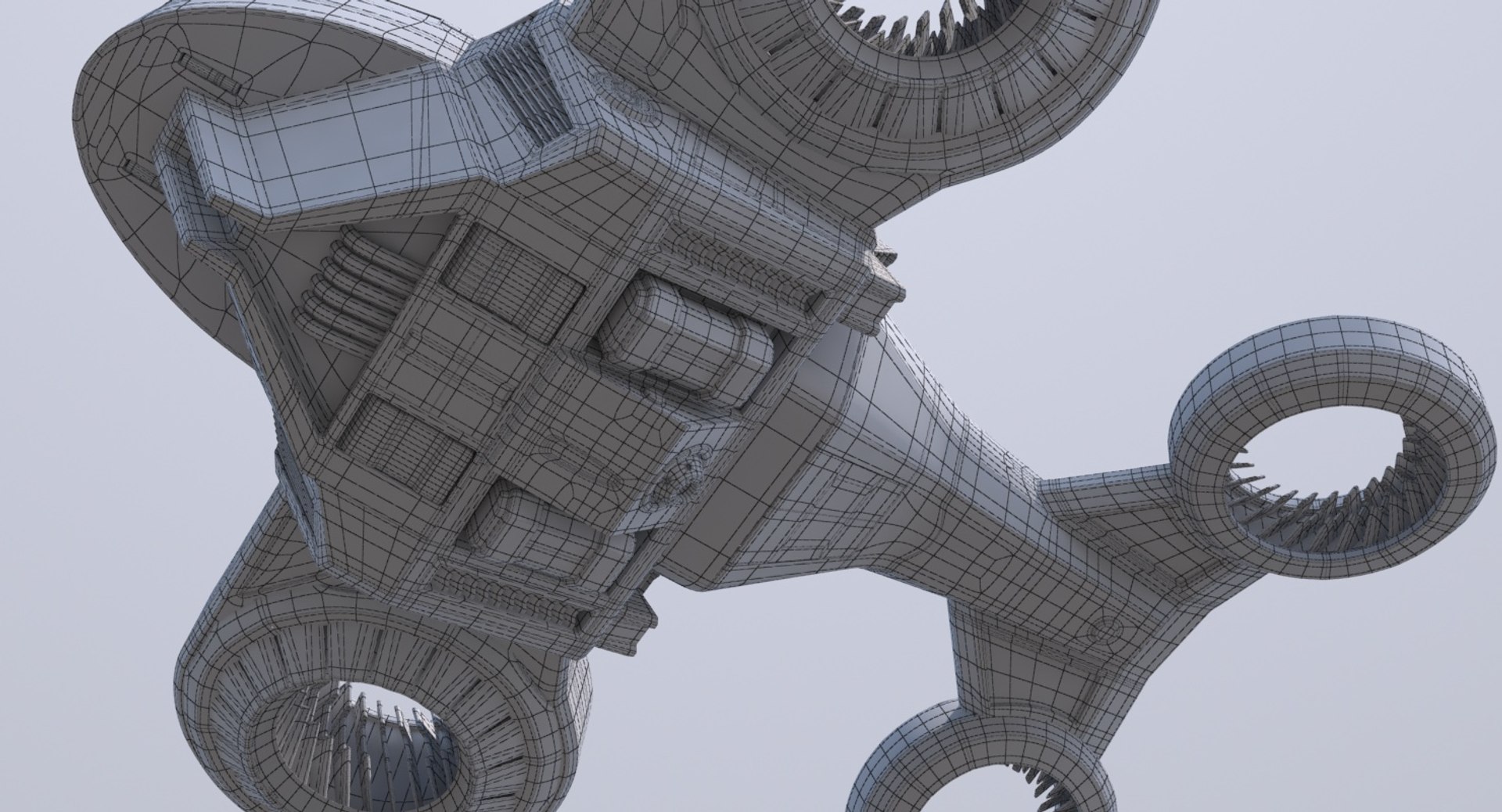 Sci-fi Drone Firefighter Obj