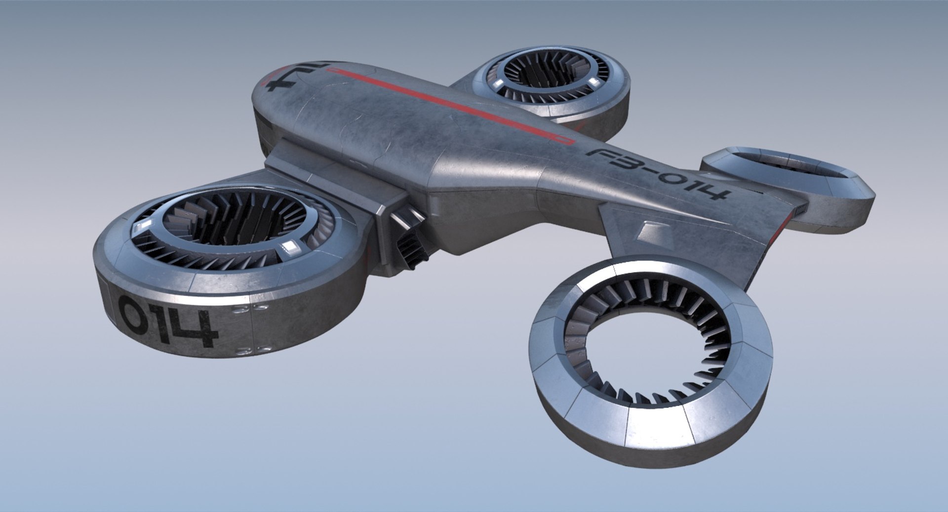 Sci-fi Drone Firefighter Obj