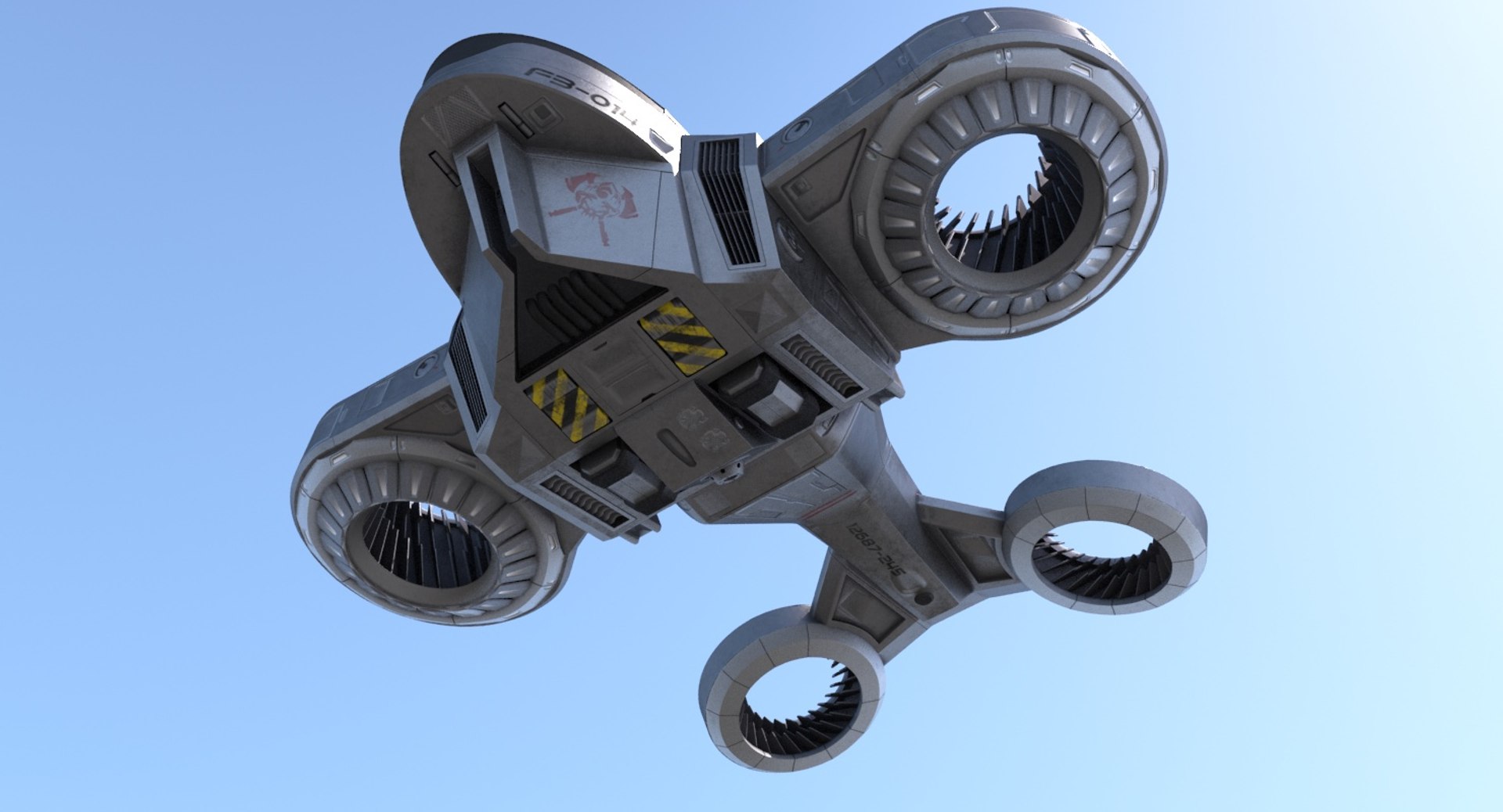Sci-fi Drone Firefighter Obj