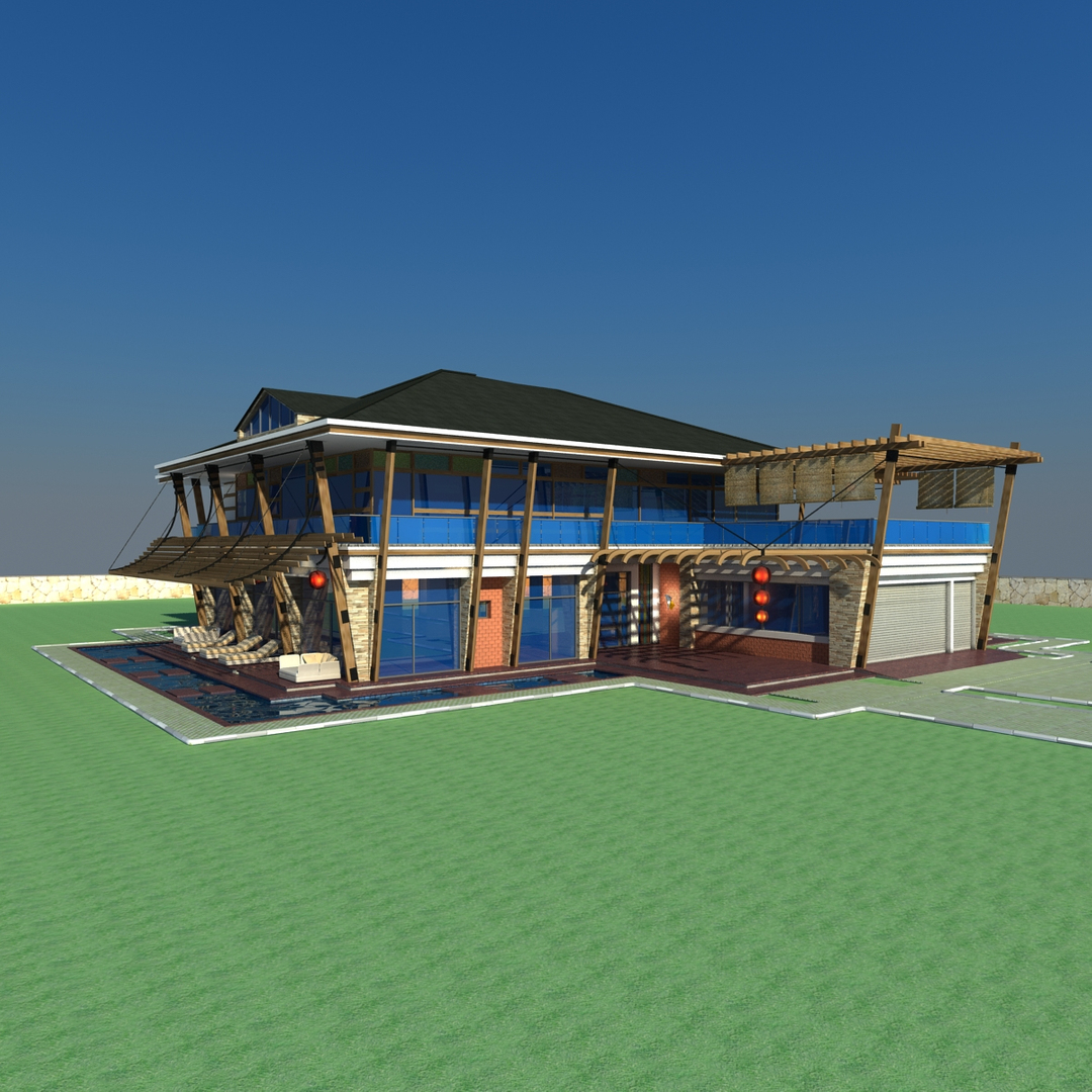 Scene Modern House Home Obj