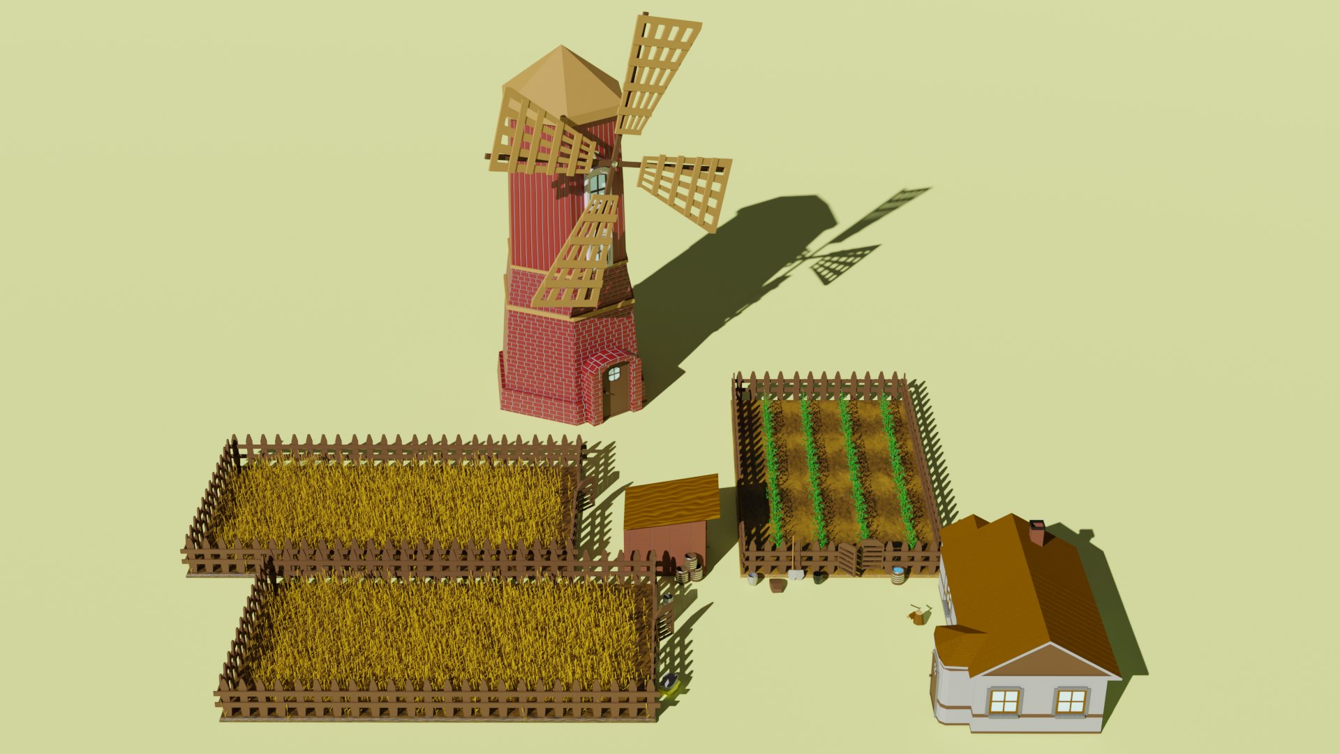 Free 3D Low Poly Farm Pbr Game Ready Free - TurboSquid 1874937