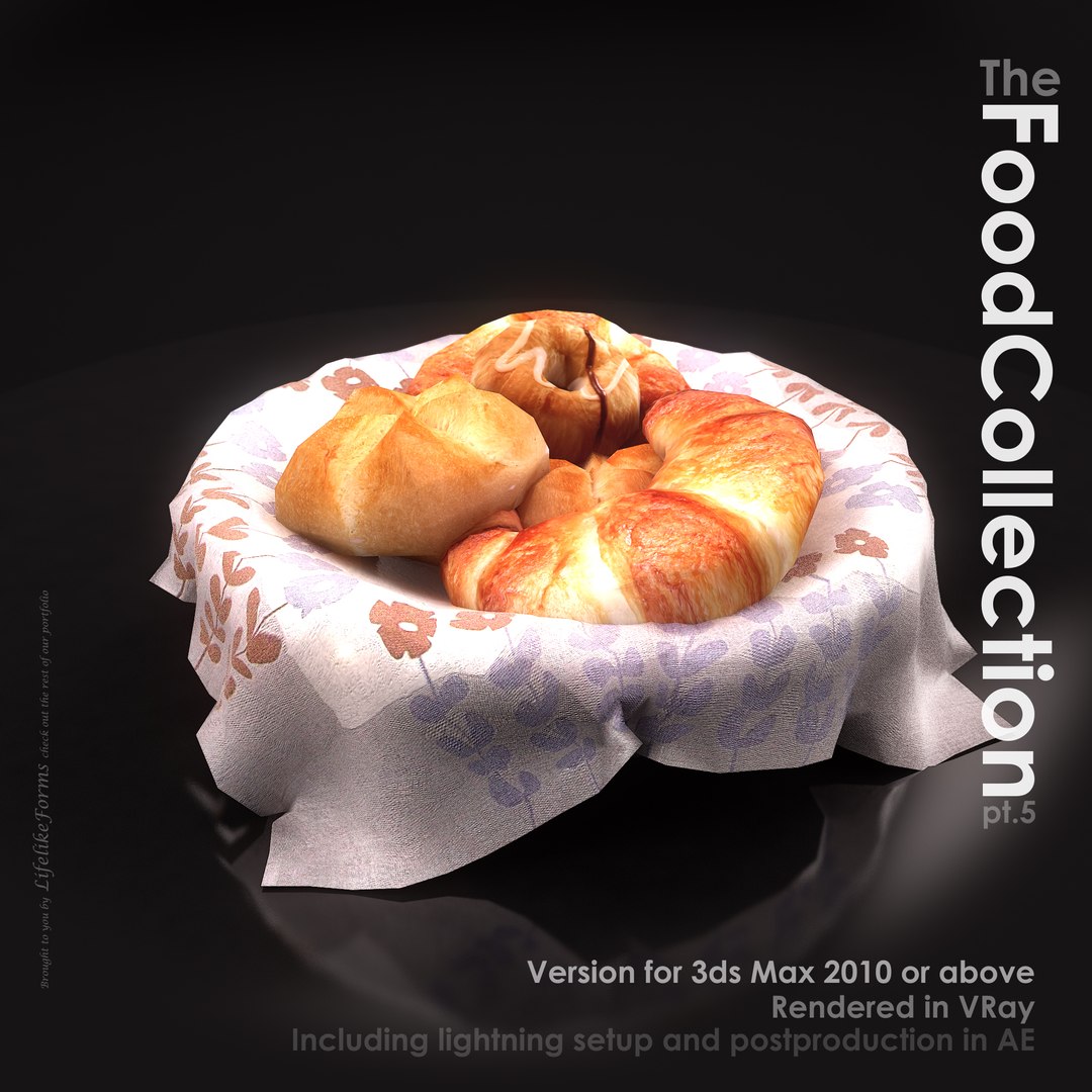 basket pastries 3d model