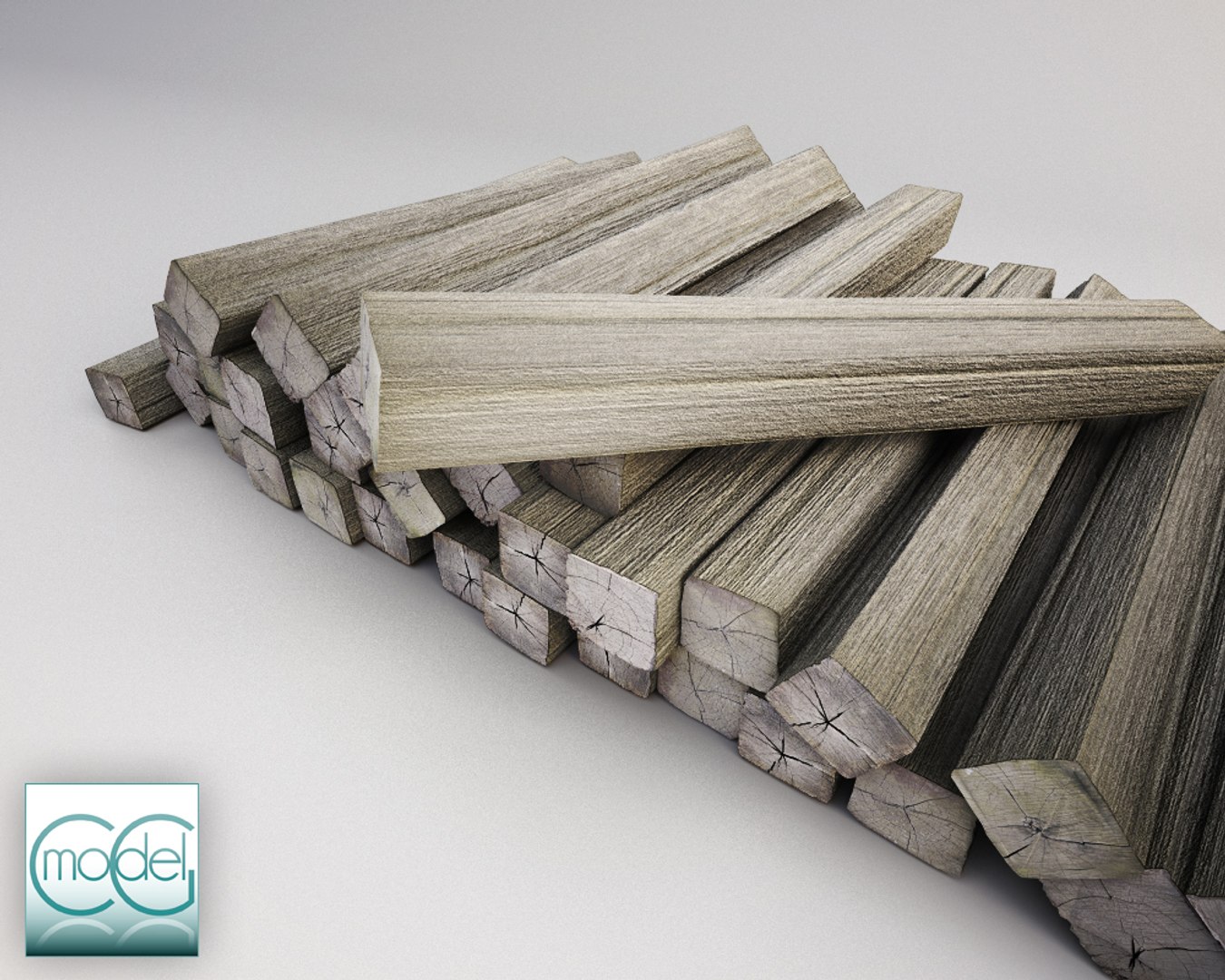 wood pile 3d model